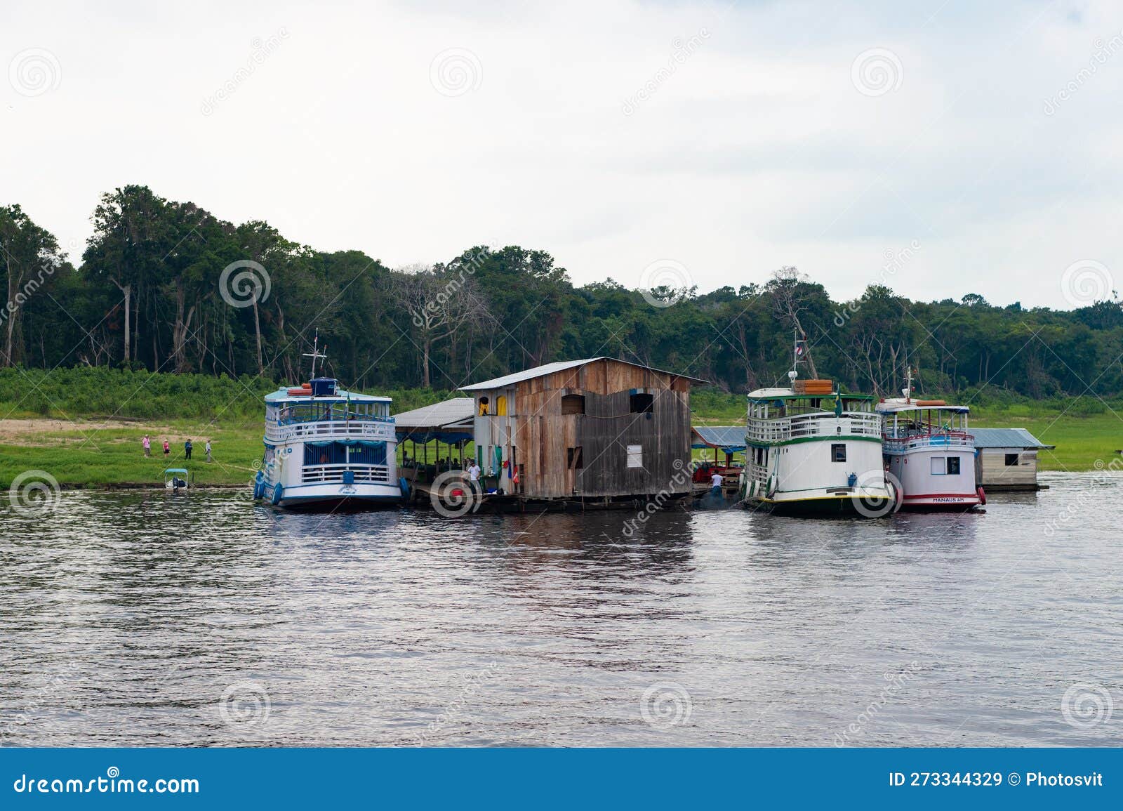 Manaus, Brazil - December 04, 2015: Dock Harbour with Boat for Trip ...
