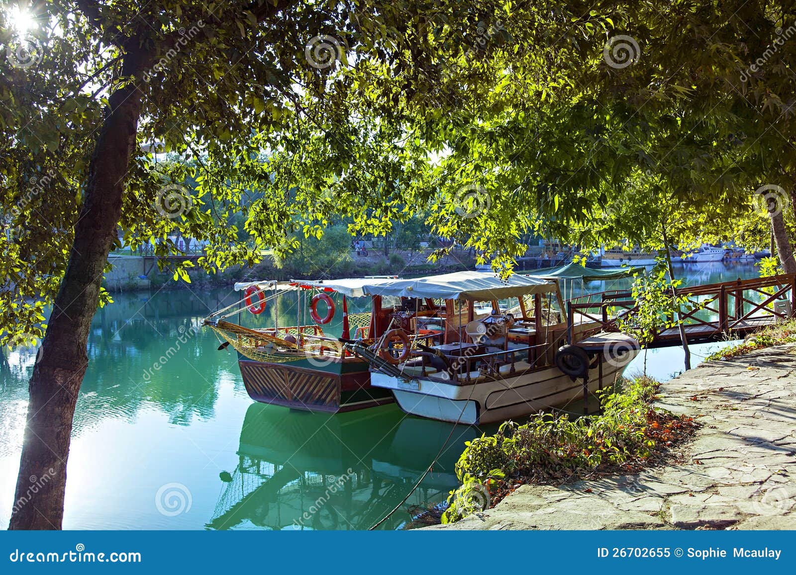 Manavgat river boats stock image. Image of antalya, tourism - 26702655