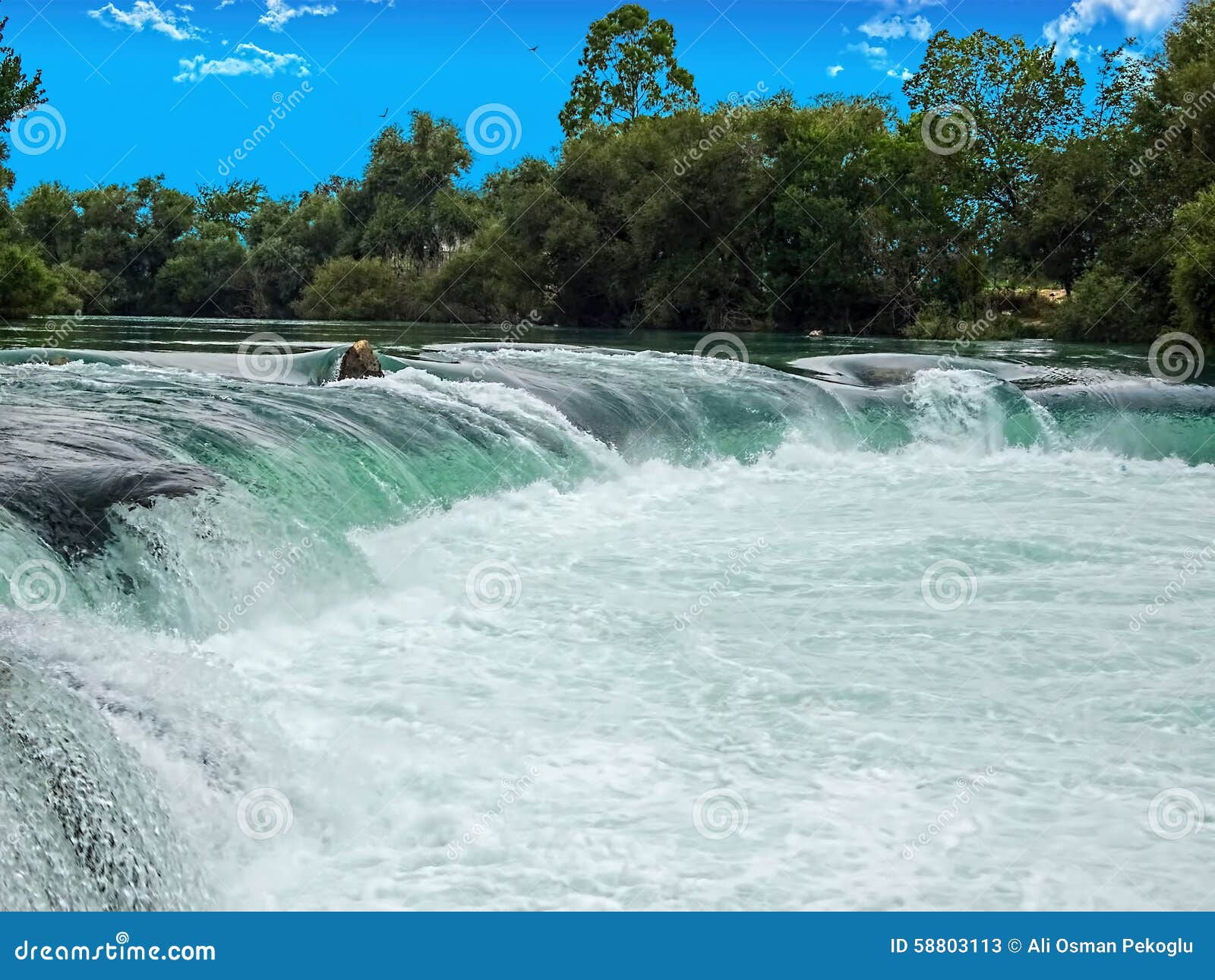 Manavgat waterfall stock image. Image of river, blue - 58803113