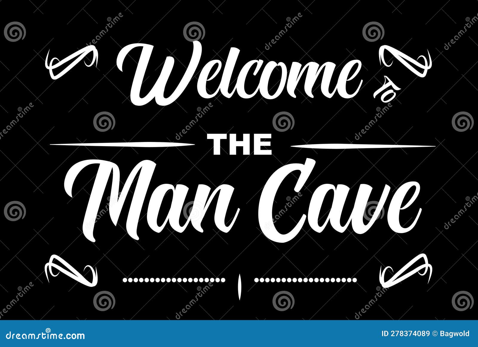 Welcome To the Man Cave stock vector. Illustration of retro - 278374089