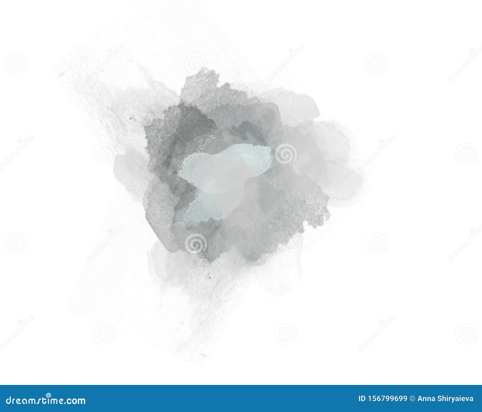 Mancha Acuarela En Gris Sobre Papel Blanco Stock de ilustración ...