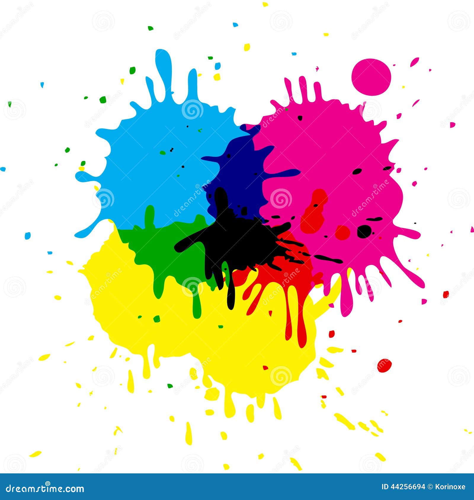 Manchas de CMYK ilustración del vector. Ilustración de aislado - 44256694