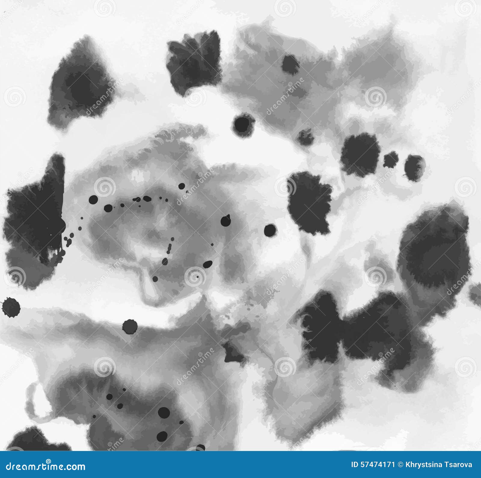 Manchas Del Gris De La Acuarela Ilustración del Vector - Ilustración de ...