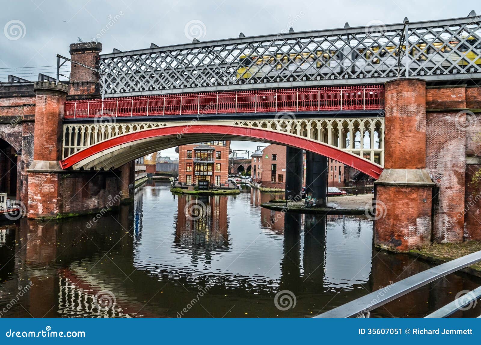 Manchester Canal Side Scene Stock Image - Image of england, greater ...