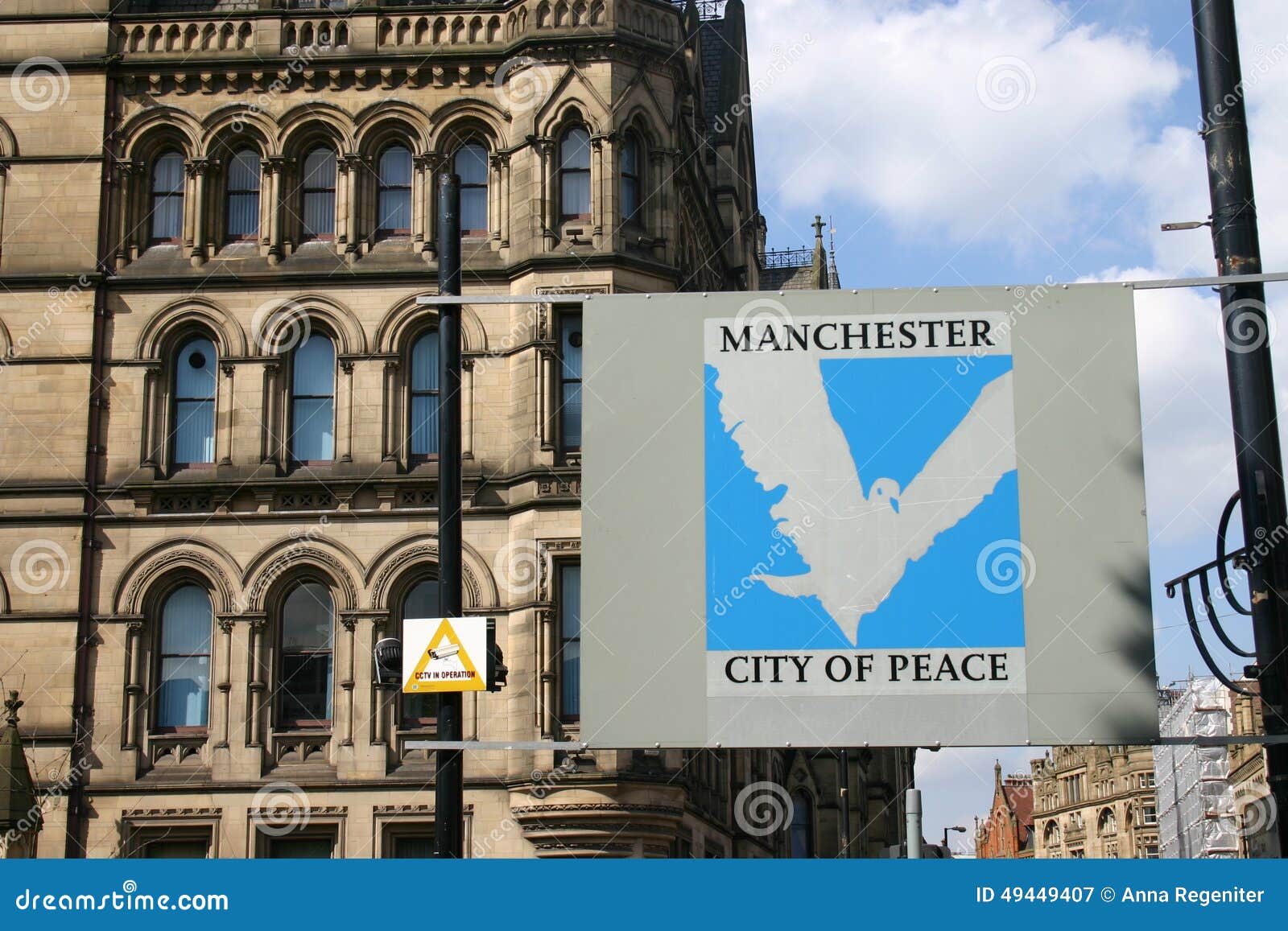 Manchester City Centre Sign Stock Image - Image of dove, britain: 49449407