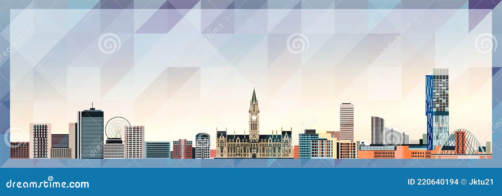 Manchester Skyline Silhouette. Cartoon Vector | CartoonDealer.com ...