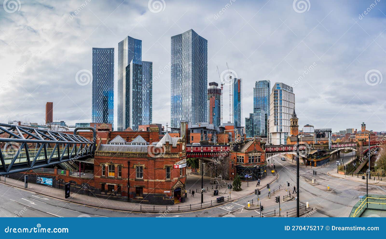 Manchester Deansgate Panorama Editorial Photography - Image of ...