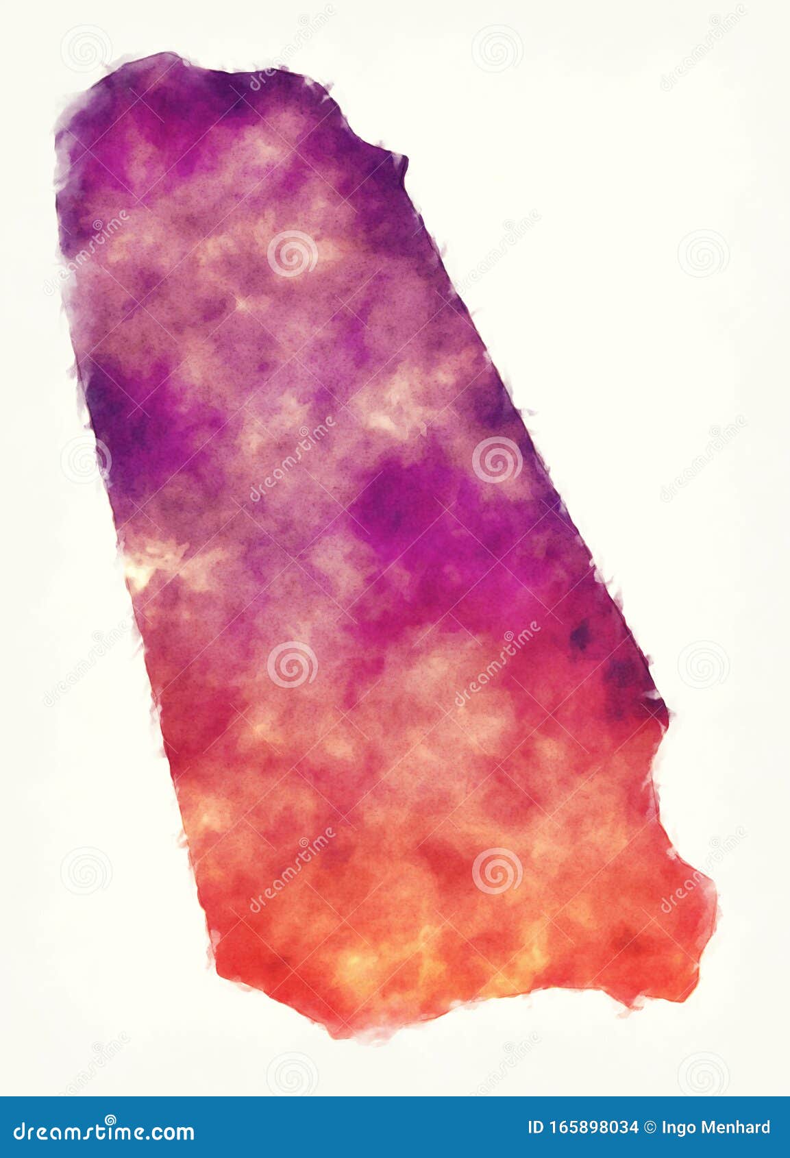 Manchester Parish Watercolor Map of Jamaica Stock Illustration ...