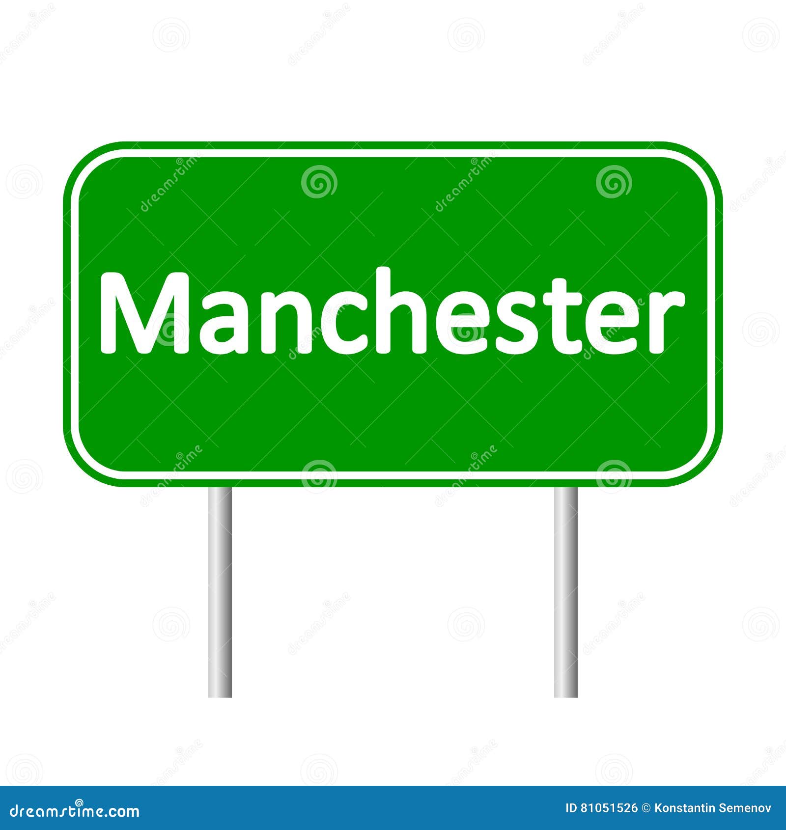 Manchester road sign. stock illustration. Illustration of town - 81051526