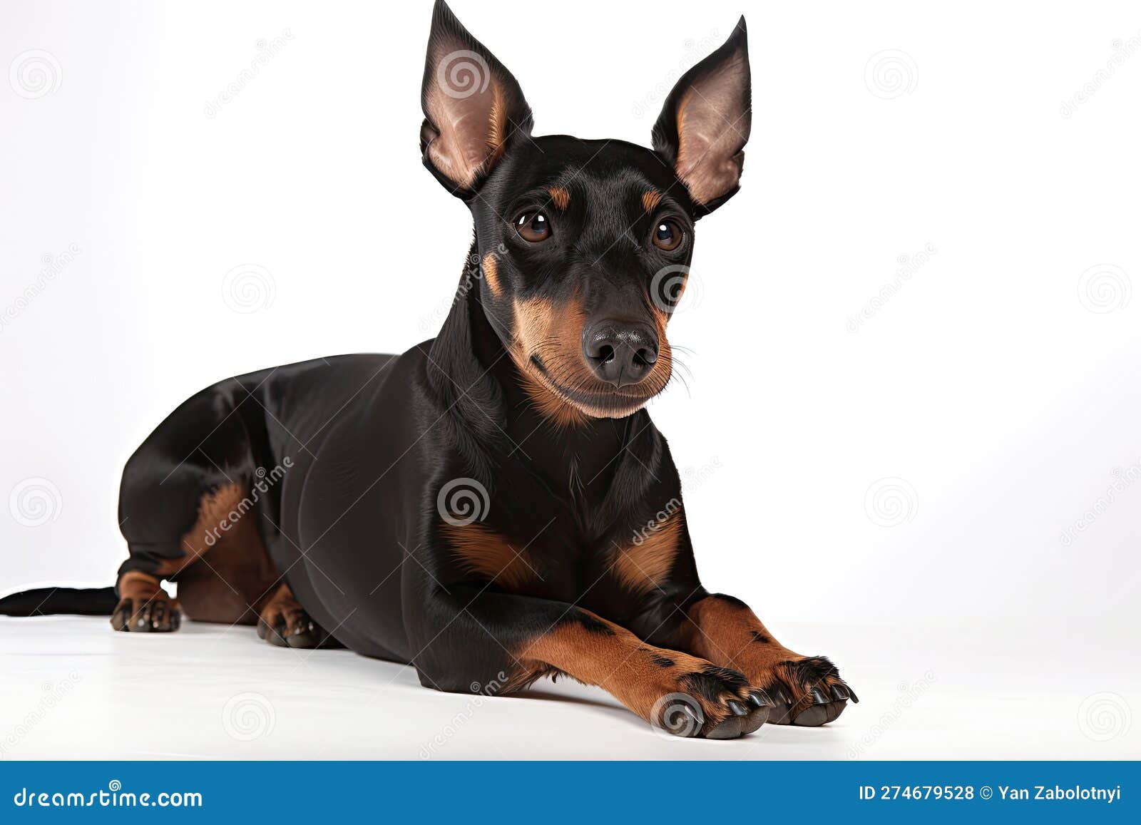 Manchester Terrier Dog on White Background. Generative AI Stock ...