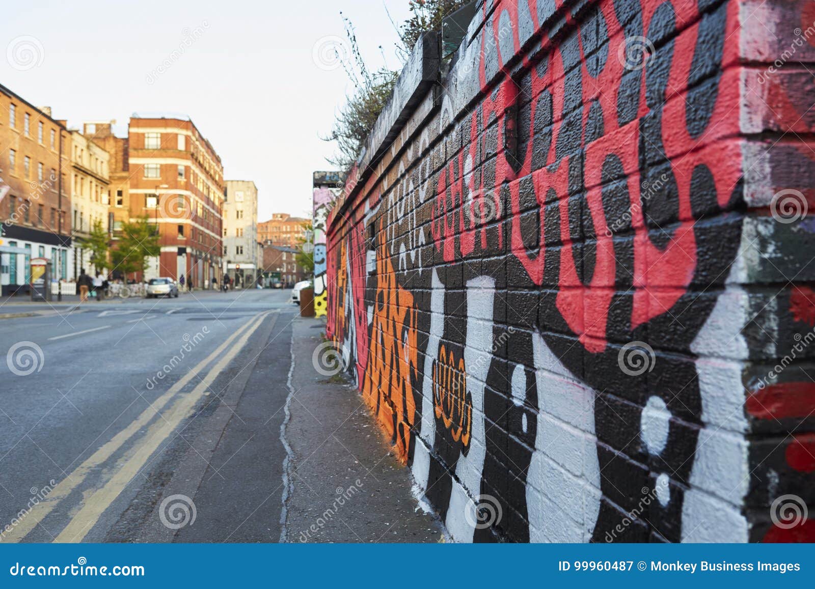 Manchester, UK - 10 May 2017: Graffiti on Wall in Manchester Street ...