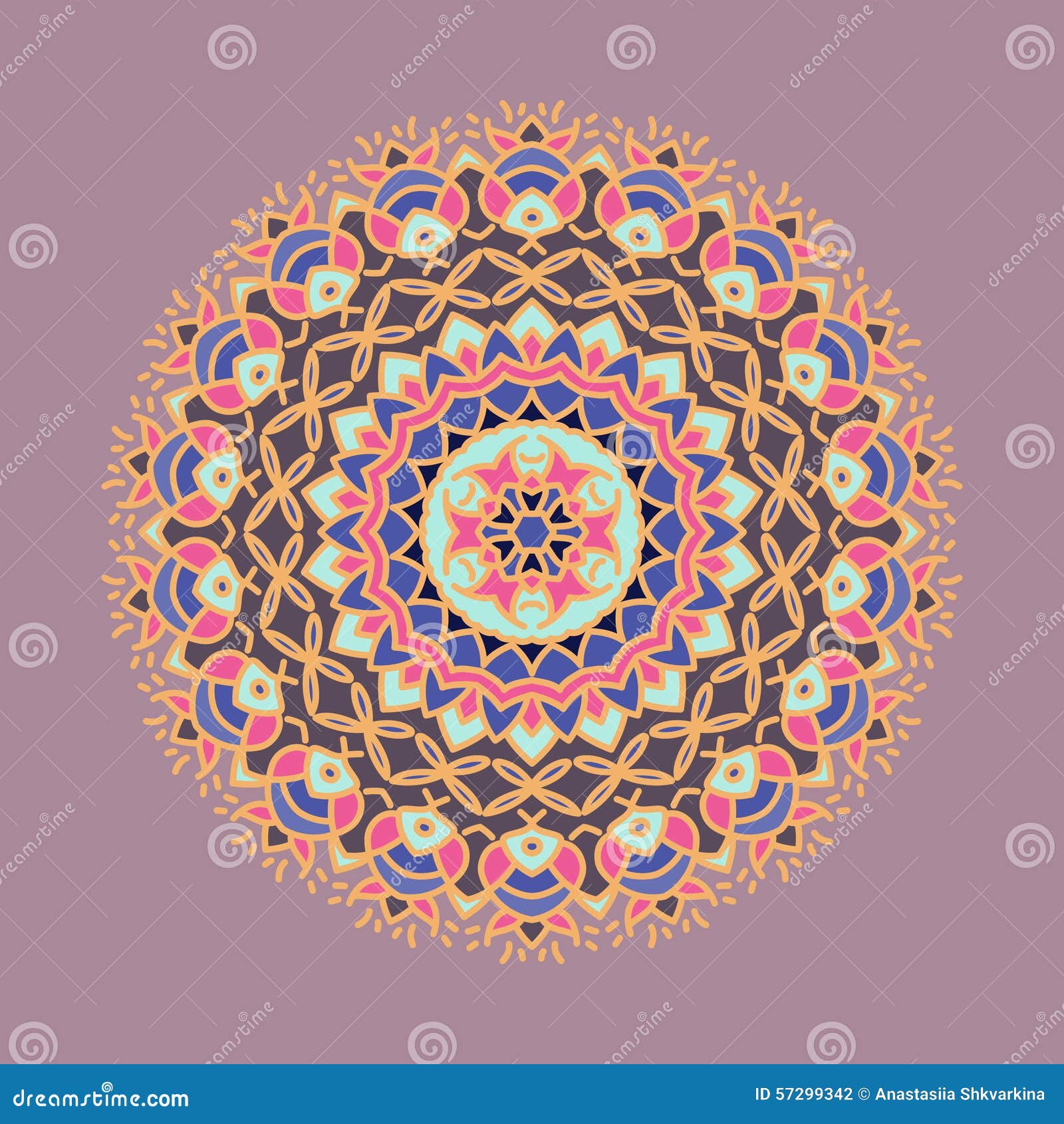 Mandala ilustración del vector. Ilustración de wallpaper - 57299342