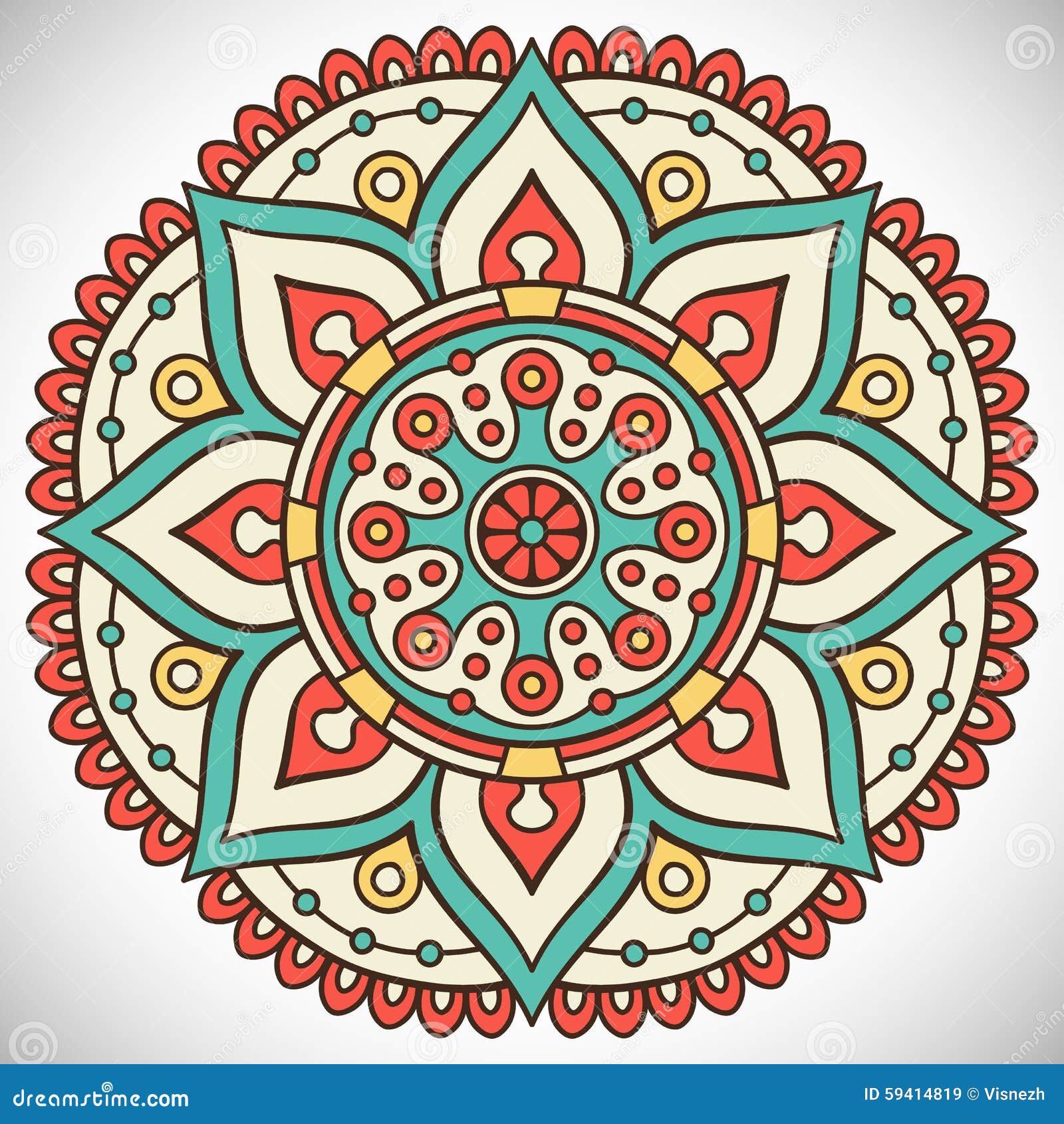 Mandala ilustración del vector. Ilustración de textura - 59414819