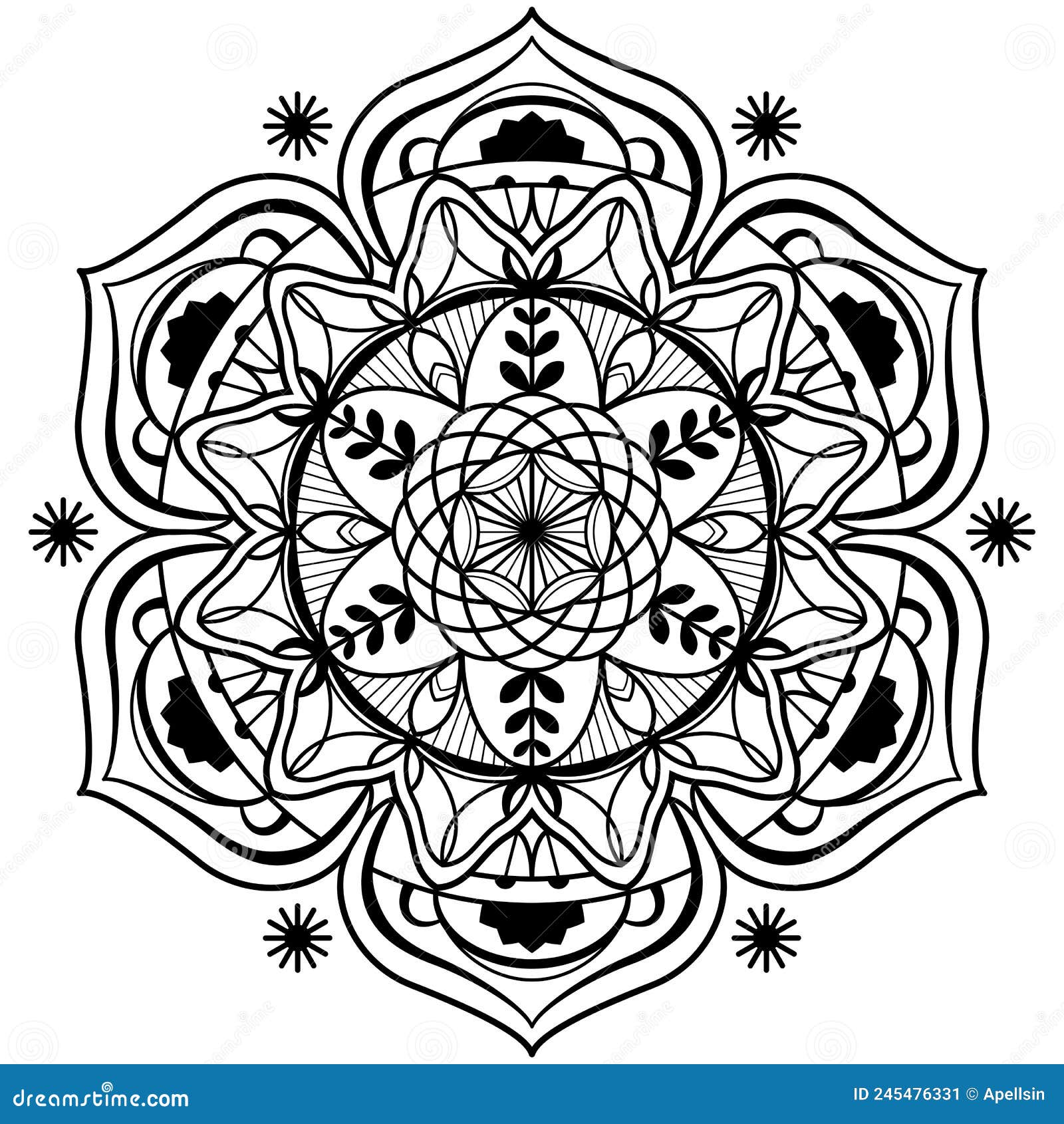 Mandala Abstract Flower Illustration Stock Vector - Illustration of ...
