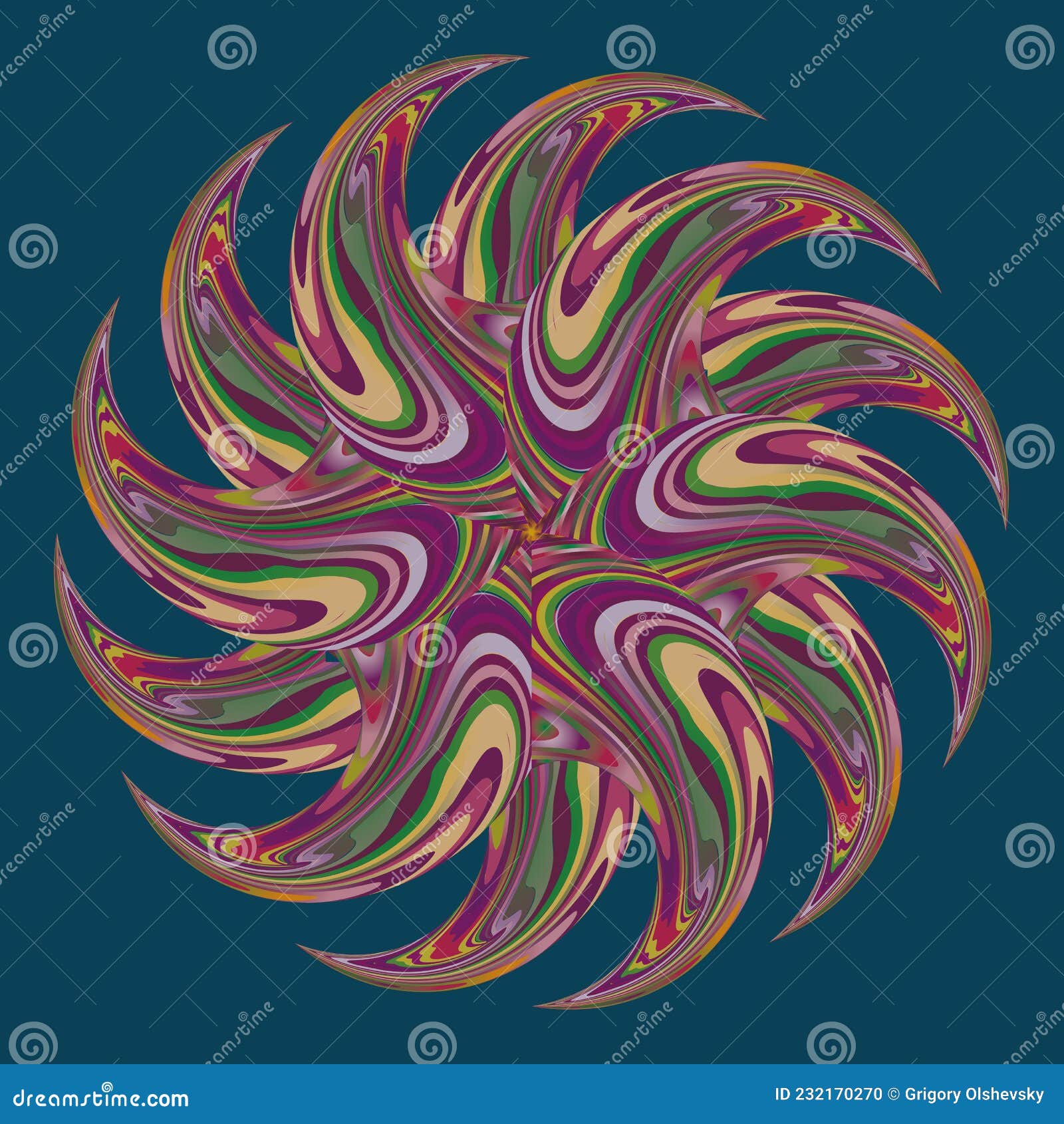 Mandala. Abstract Liquid Spiral Paint Design Element Stock Vector ...