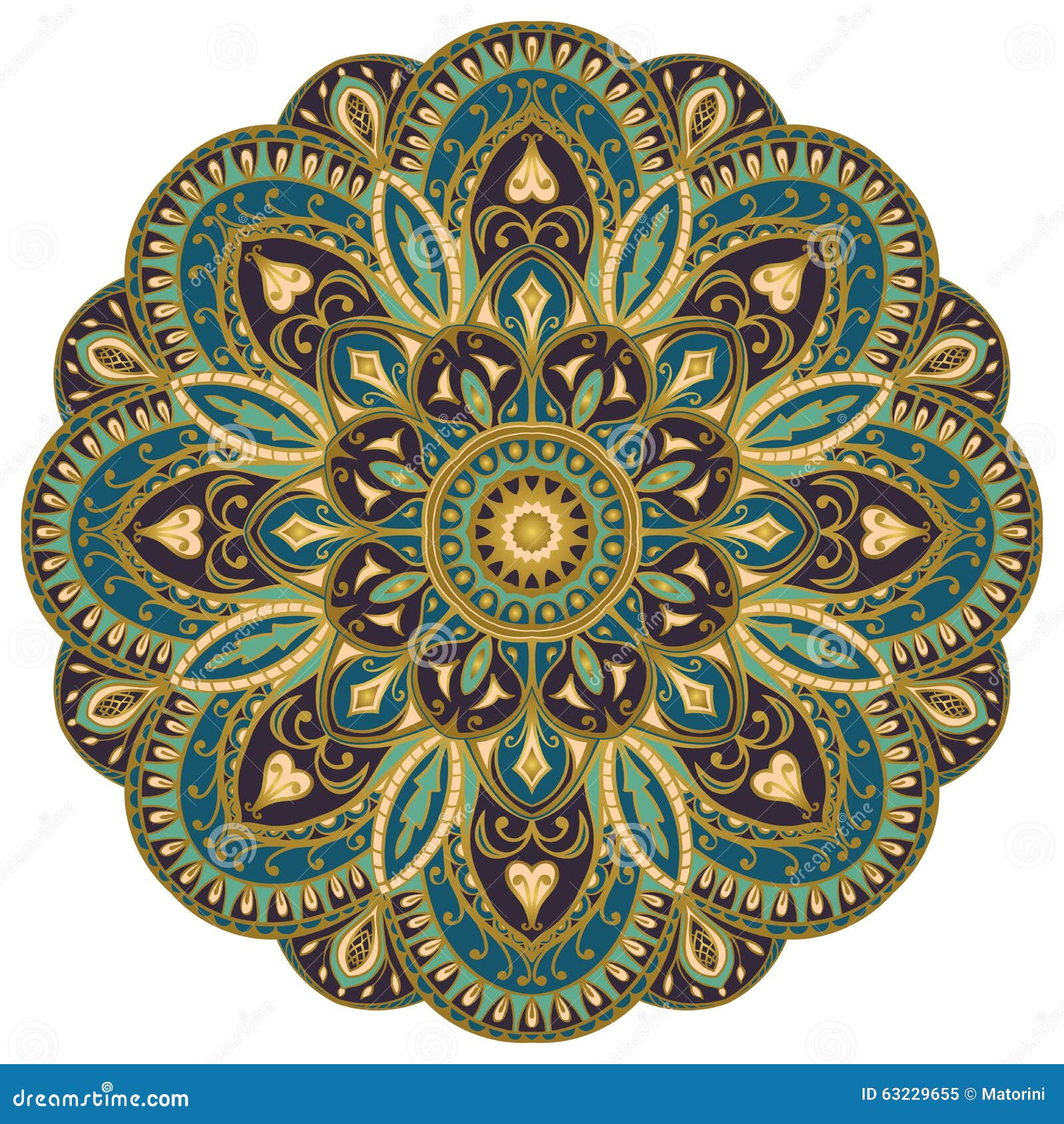 Mandala Adornada, Azul, Del Este Ilustración del Vector - Ilustración ...