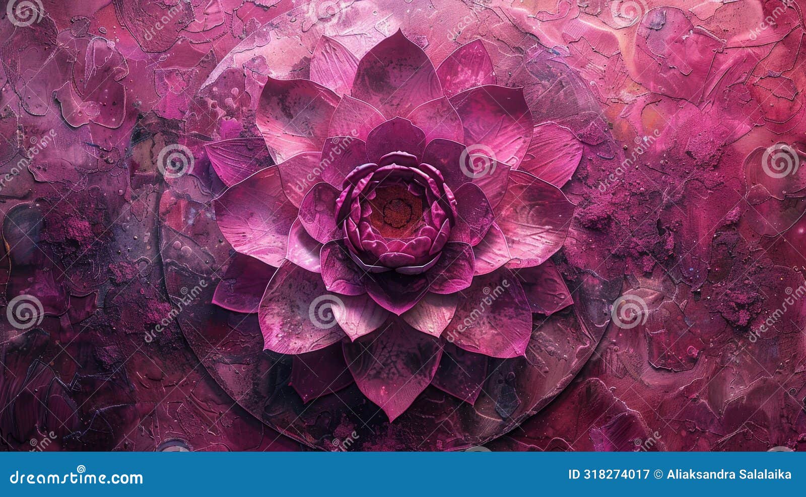 Mandala Art, Complex Mandala Design on Textured Magenta Surface ...