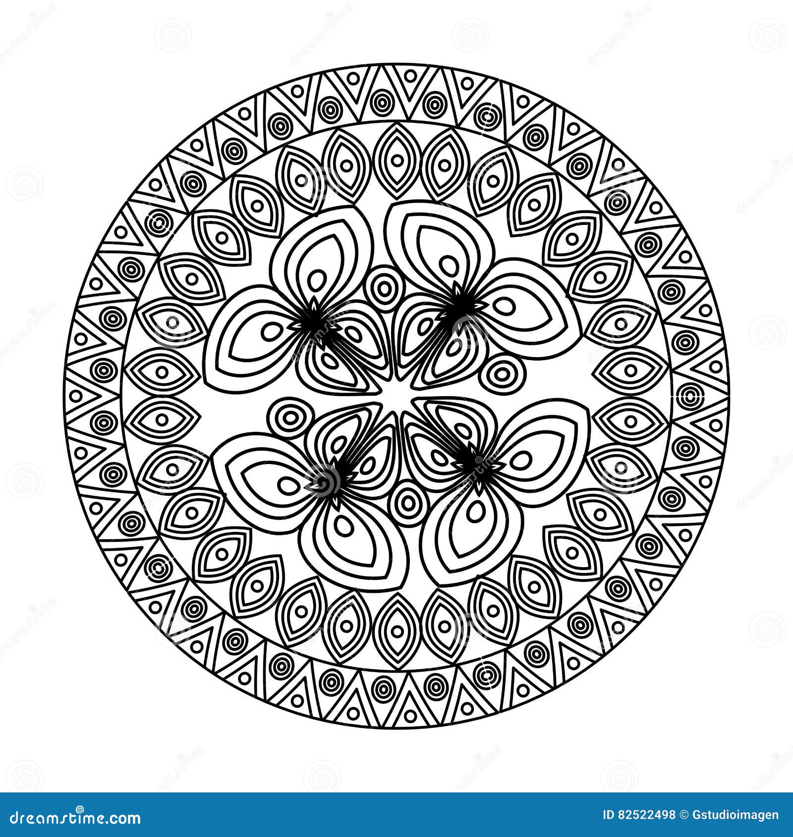 Mandala Art Decorative Icon Stock Illustration - Illustration of ...