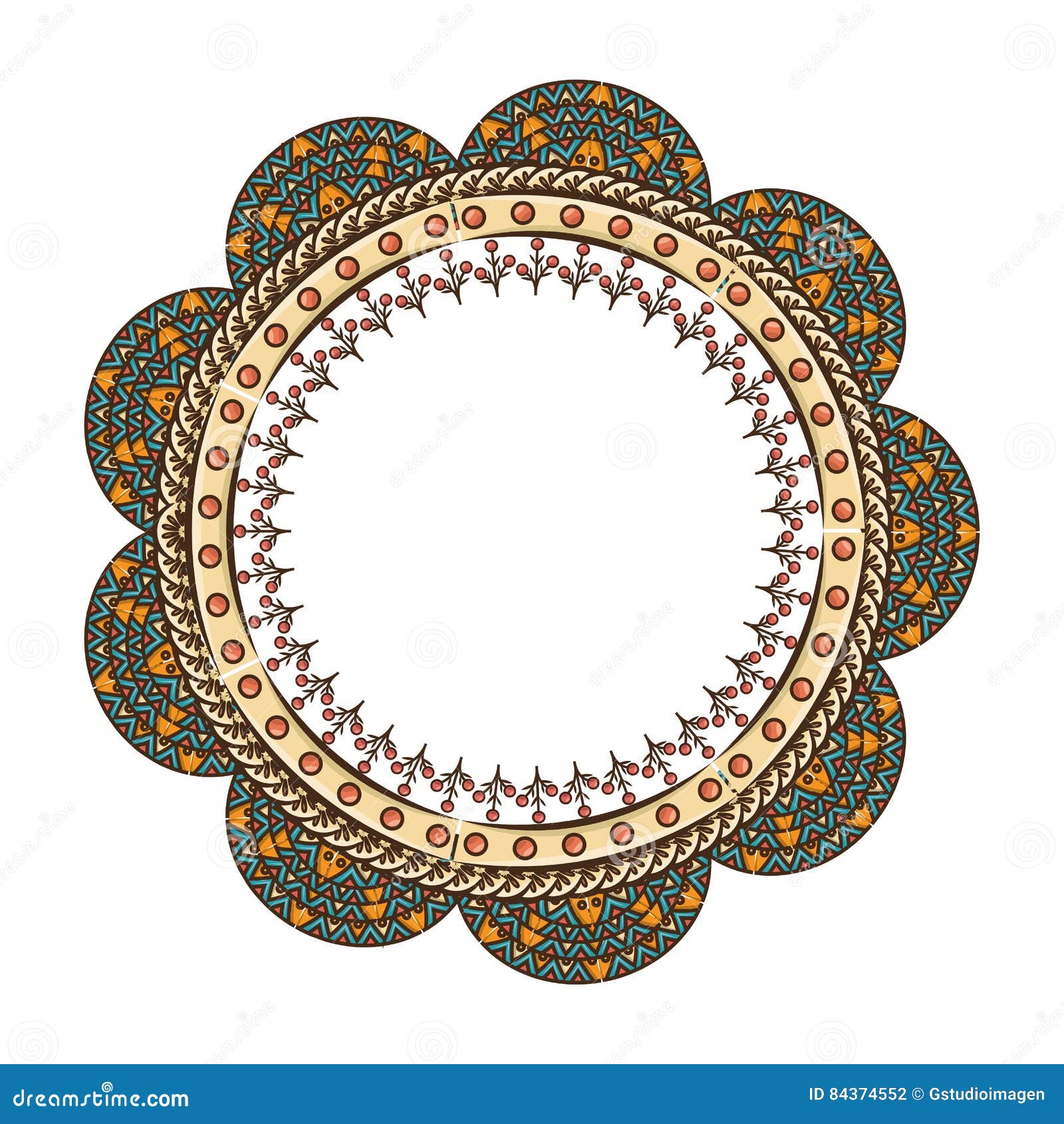 Mandala Art Decorative Icon Stock Illustration - Illustration of round ...
