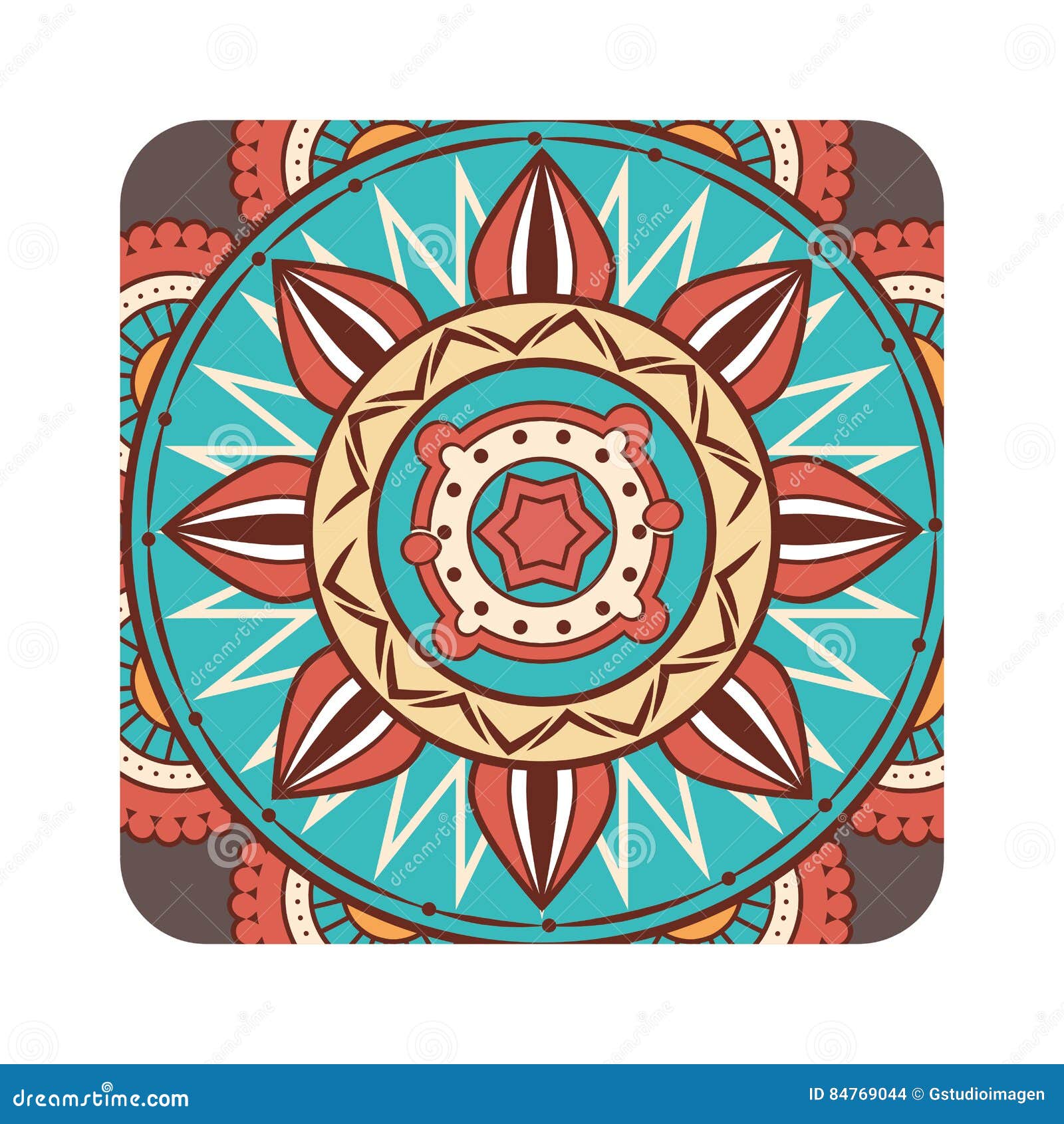 Mandala Art Decorative Icon Stock Illustration - Illustration of style ...
