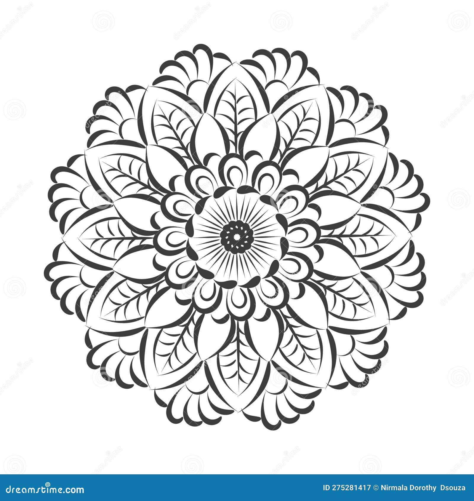 Mandala Art Design in Circle Stock Vector - Illustration of decorative ...