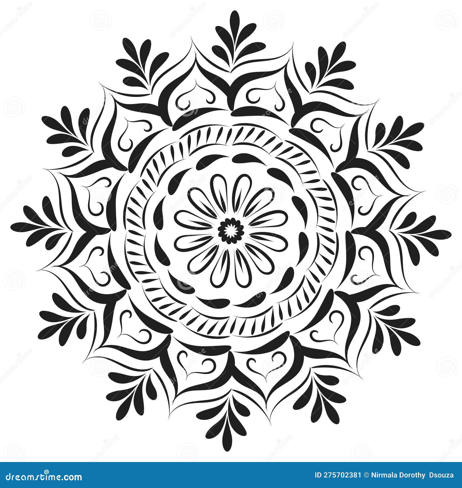 Mandala Art Design in Circle Stock Vector - Illustration of floral ...