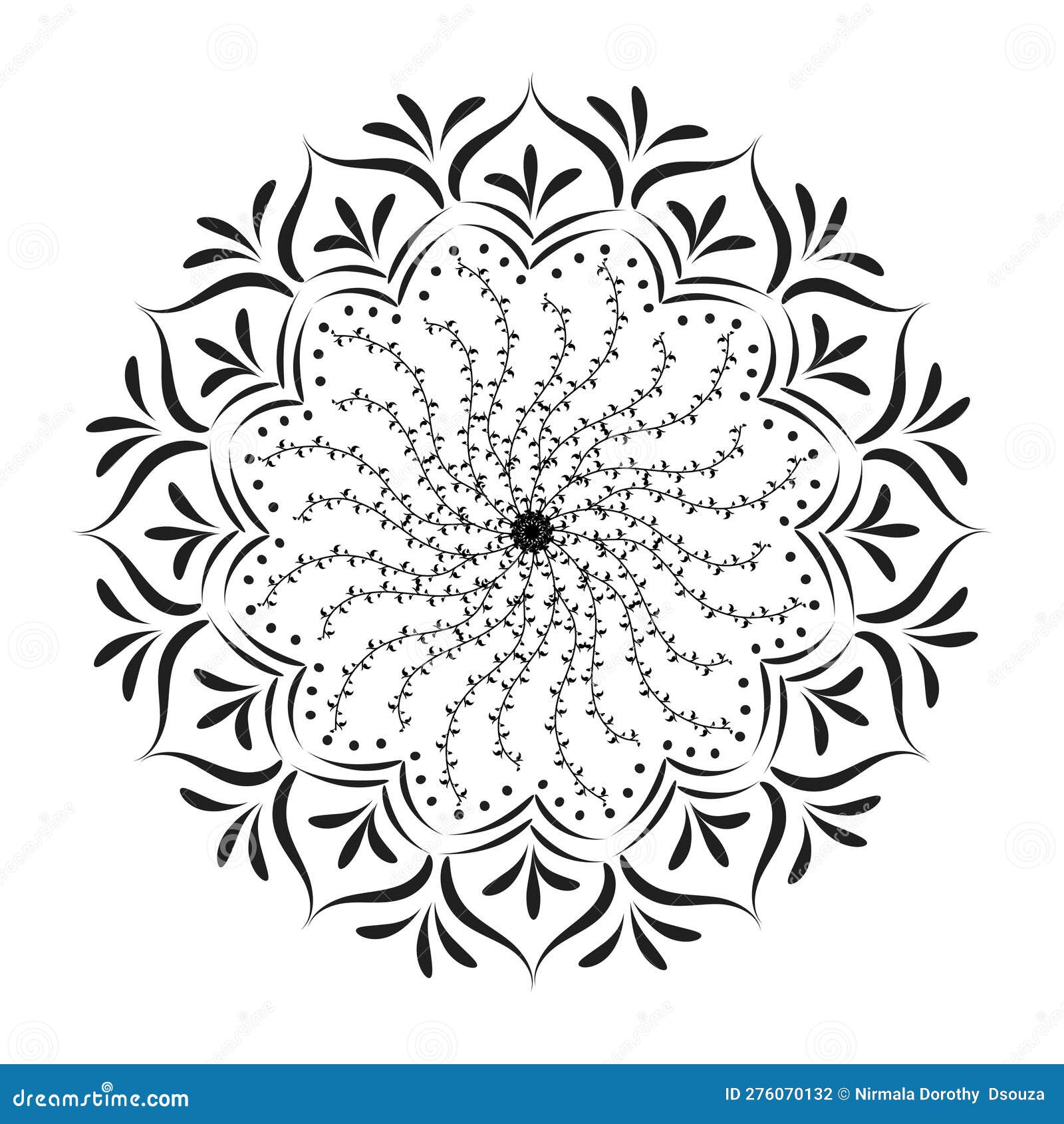 Mandala Art Design in Circle Stock Photo - Image of floral, circle ...