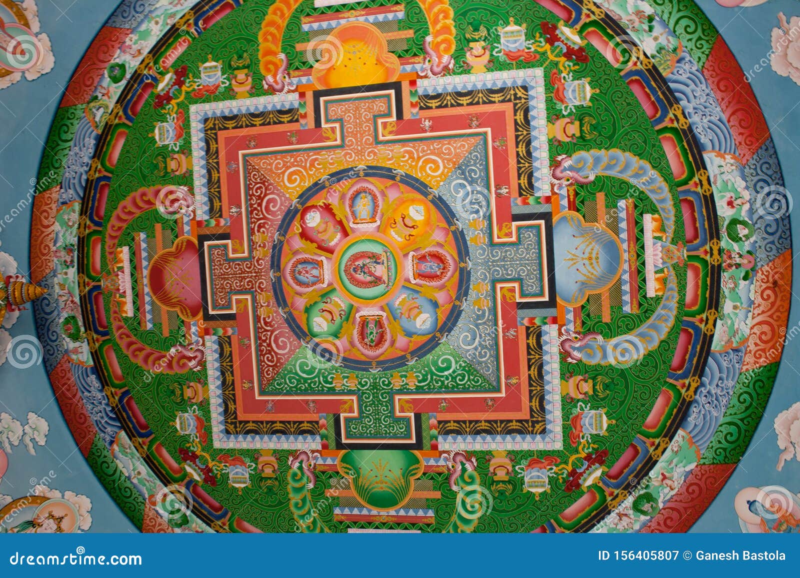 Mandala art in monastery editorial photography. Image of structures ...