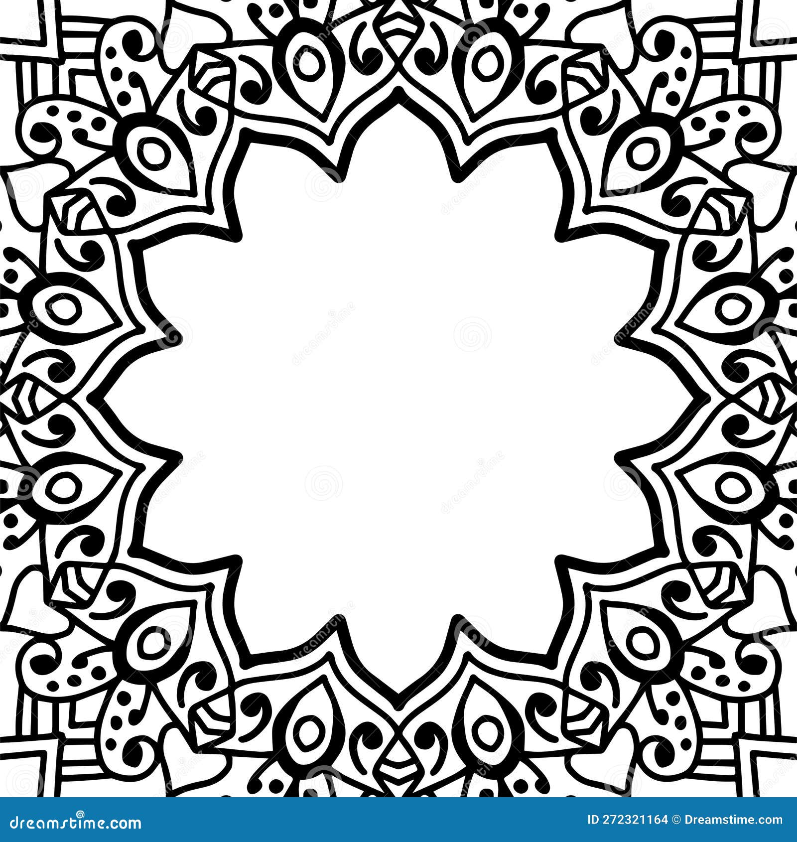 Mandala Background Frame Design Vector. Stock Vector - Illustration of ...