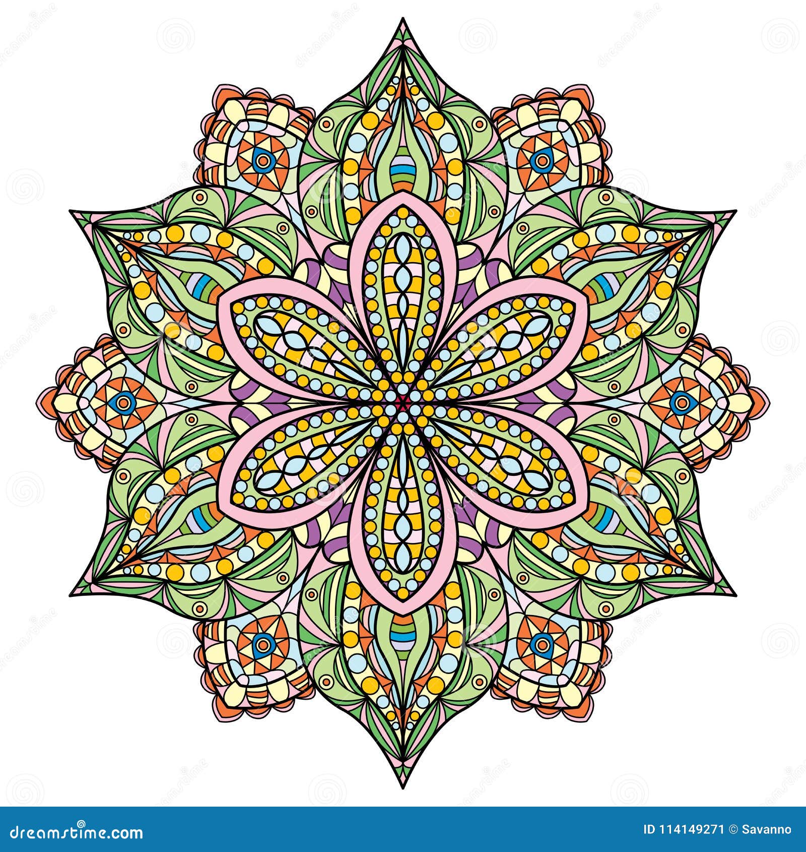 Mandala. Beautiful Multi Colored Design Stock Vector - Illustration of ...