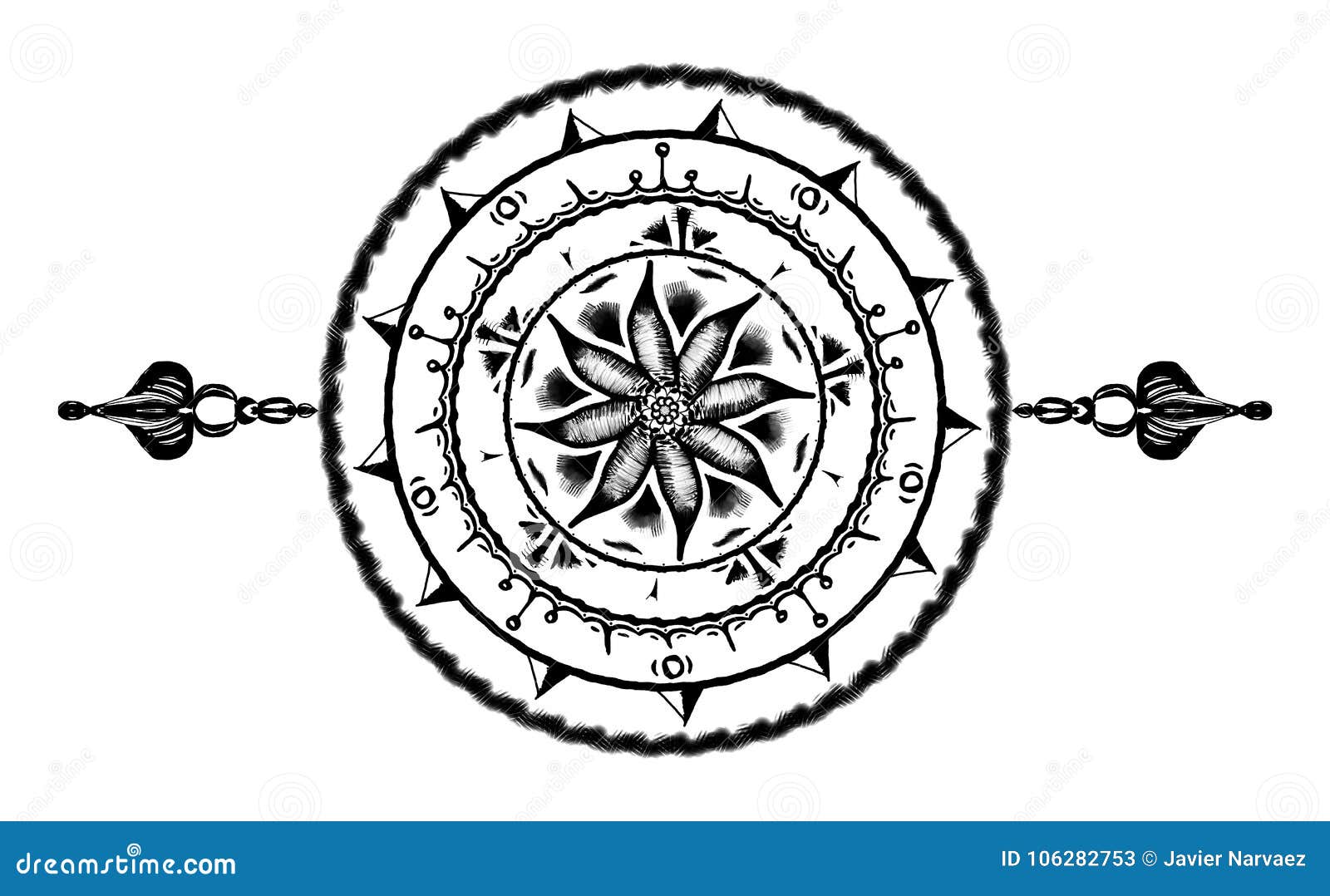 Mandala Black and White with Many Forms Stock Vector - Illustration of ...