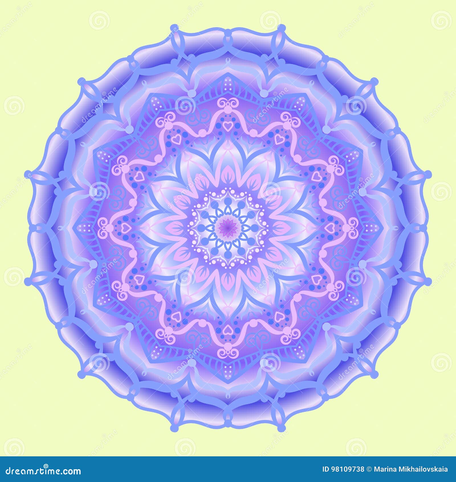 Mandala in Blue Tones, Decorative Element, Vector Stock Vector ...