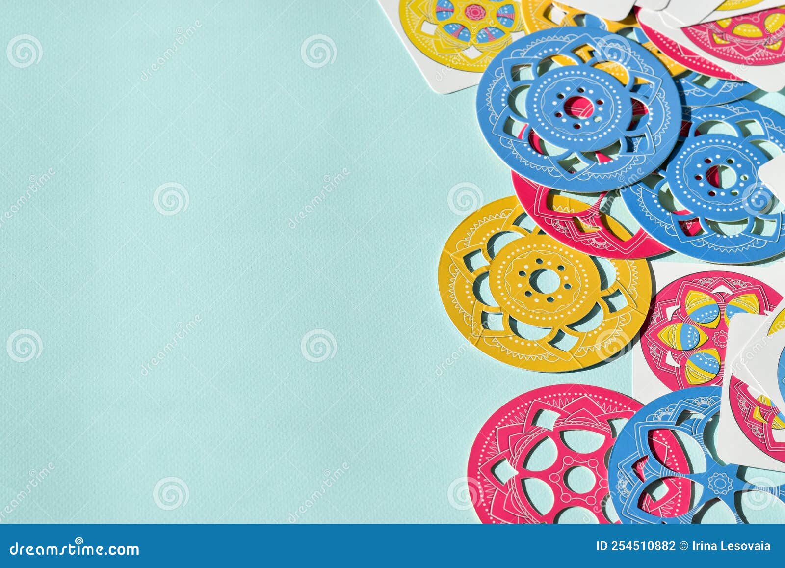 A Mandala Board Game on a Blue Background with a Place for Text Stock ...