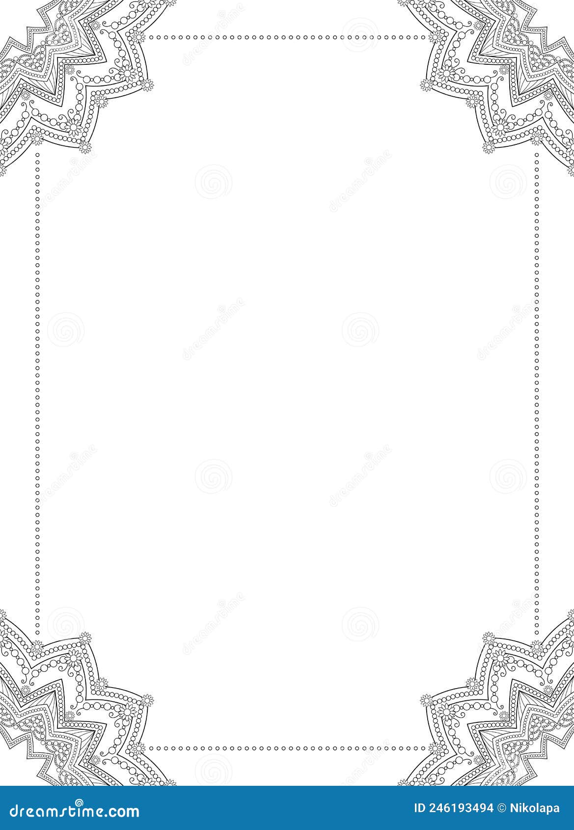 Mandala Border. Frame Made of Mandalas Stock Vector - Illustration of ...
