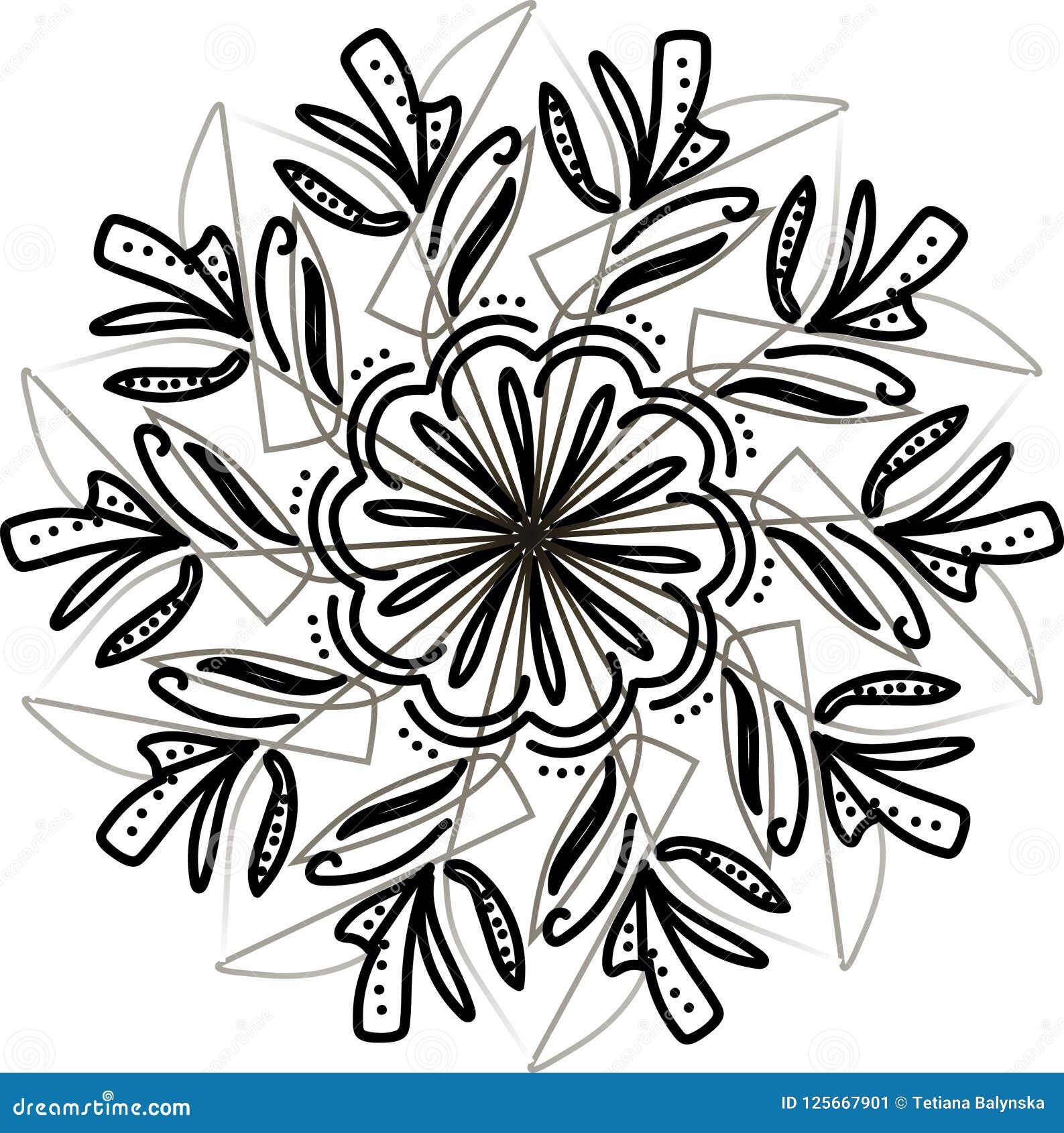 Mandala of branch stock vector. Illustration of branch - 125667901