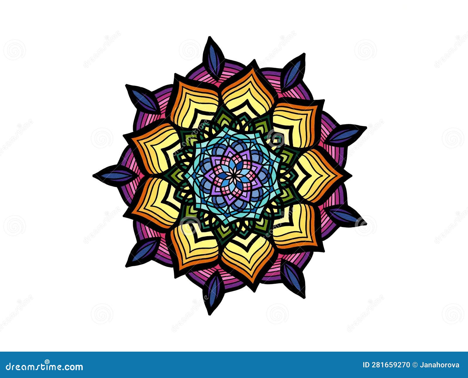 Mandala - Bright Rainbow Color Palette Stock Illustration ...