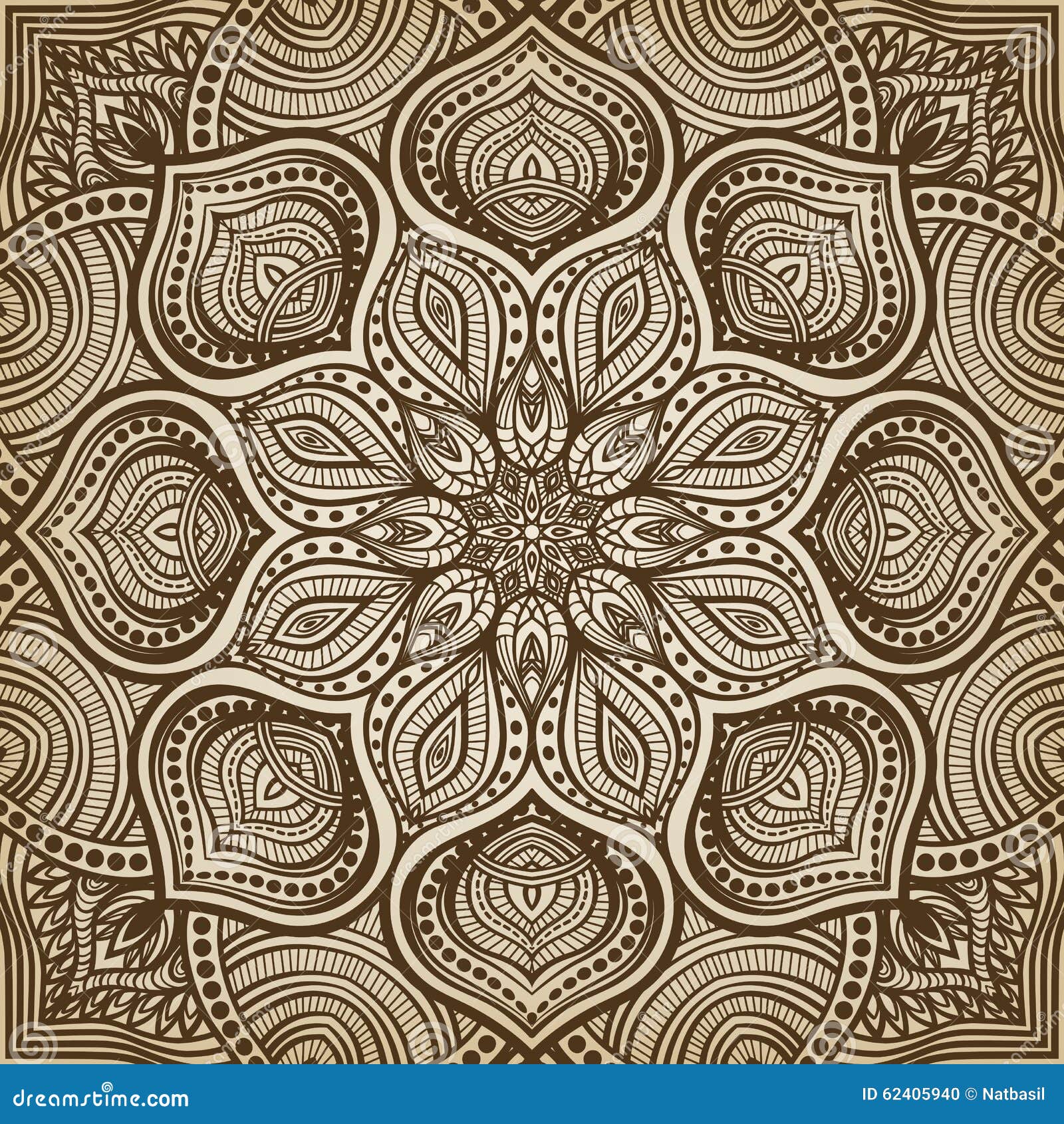 Mandala. Brown Circular Pattern Background Stock Vector - Illustration ...