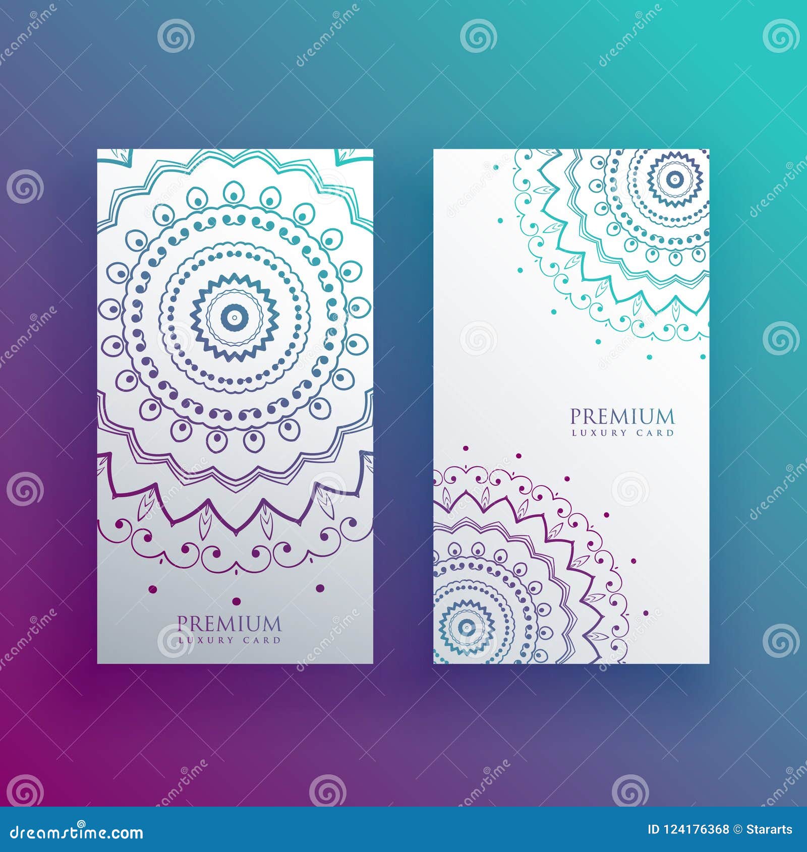 Mandala Card Design Banners Set Stock Vector - Illustration of banners ...