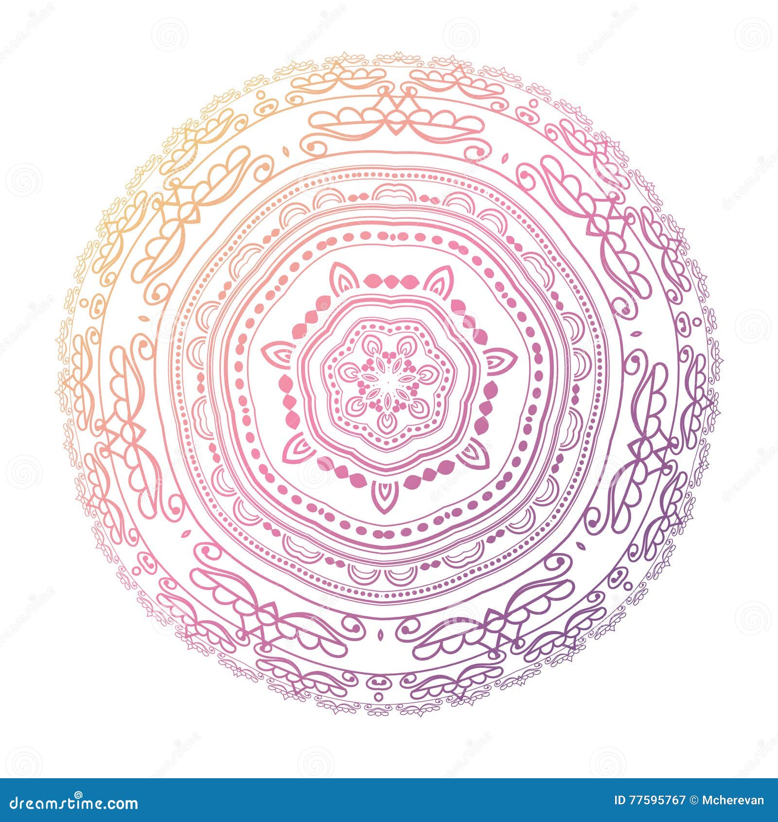 Mandala. Circle Pattern in Light Pink, Violet and Blue Colors Stock ...