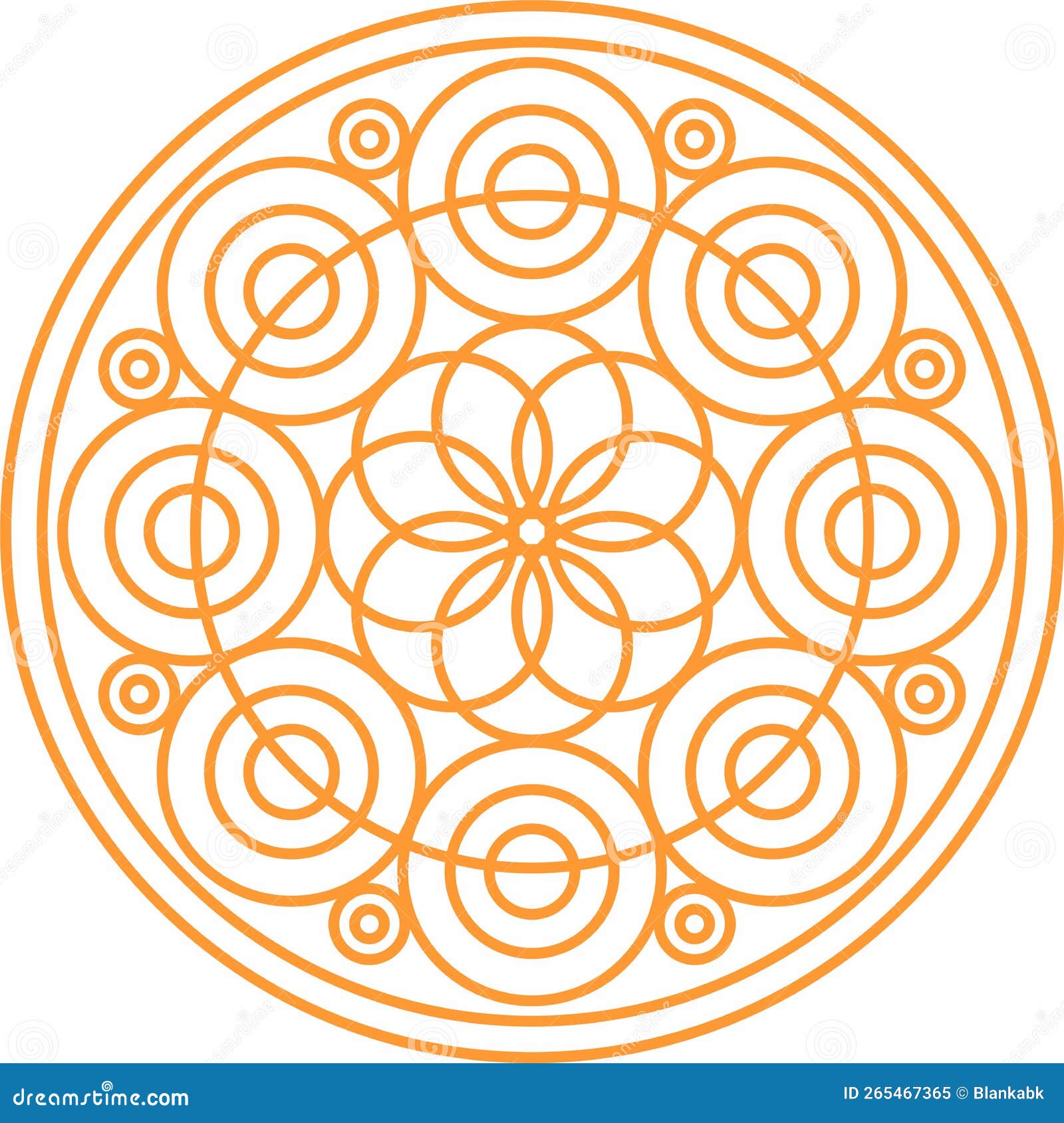 Mandala Circles Symmetrical Outline Pattern Yoga Vector Stock Vector ...