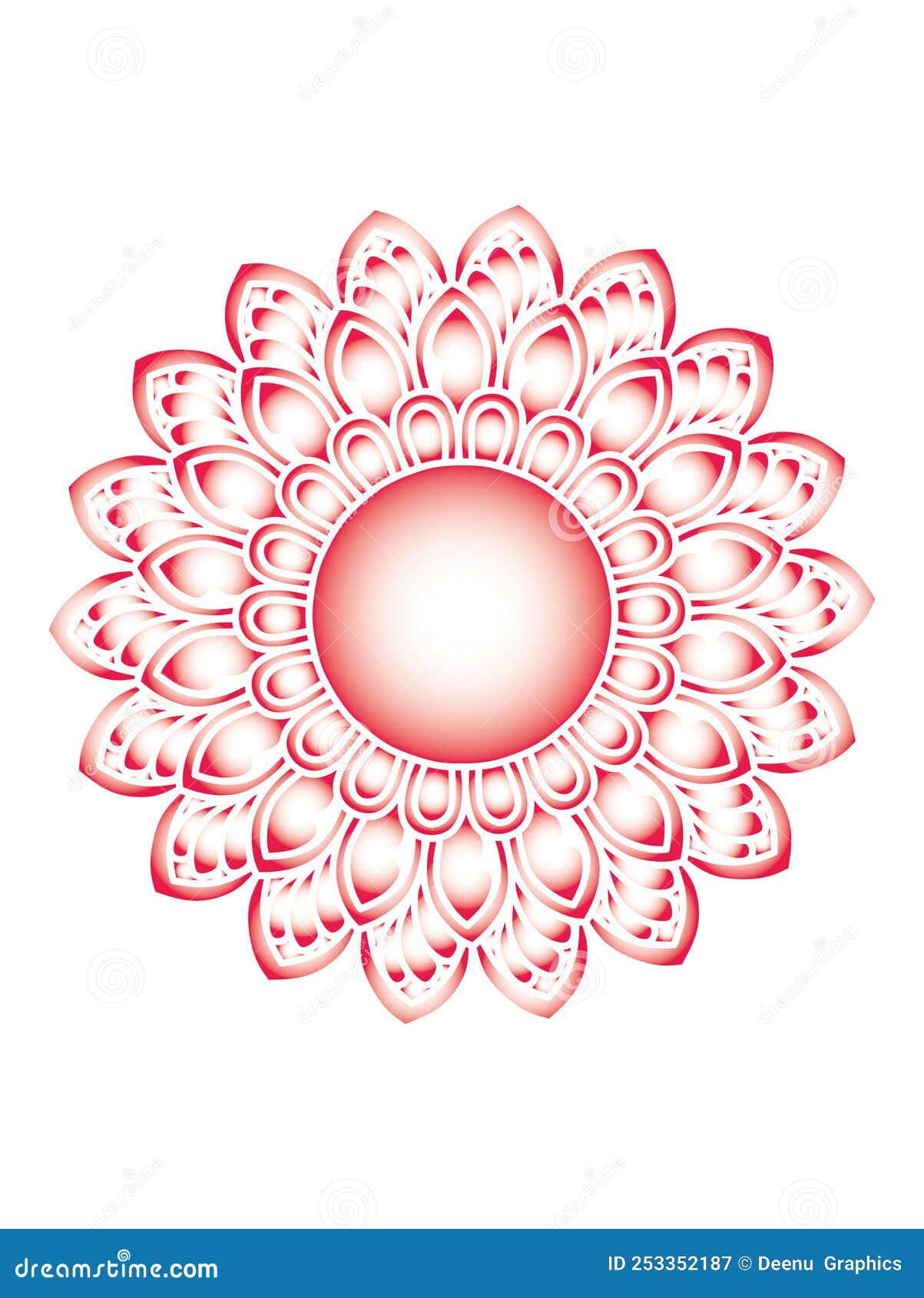 Mandala Circular Pattern with Red Gradient Lotus Stock Vector ...