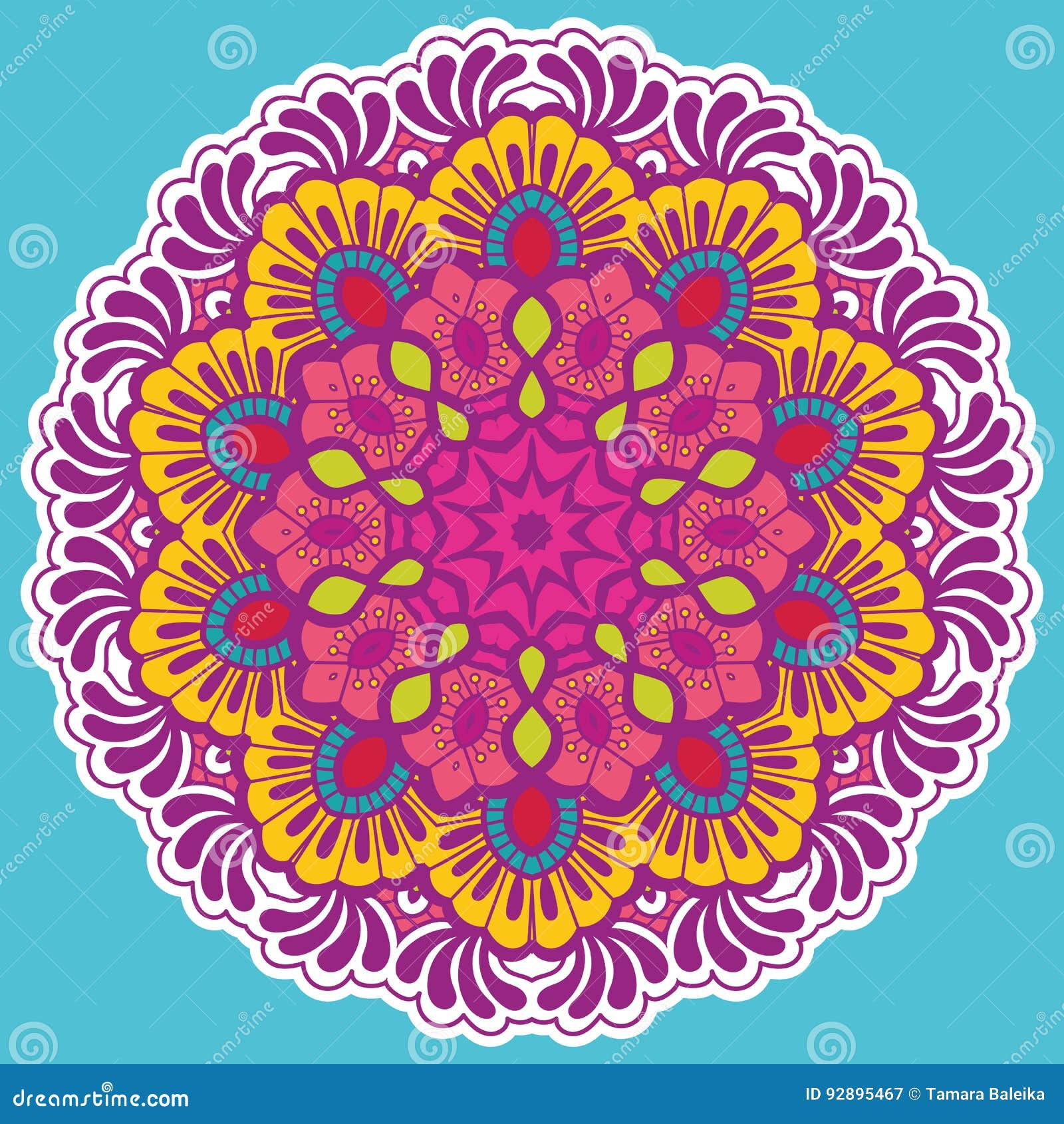 Mandala coloré rond illustration de vecteur. Illustration du décoration ...