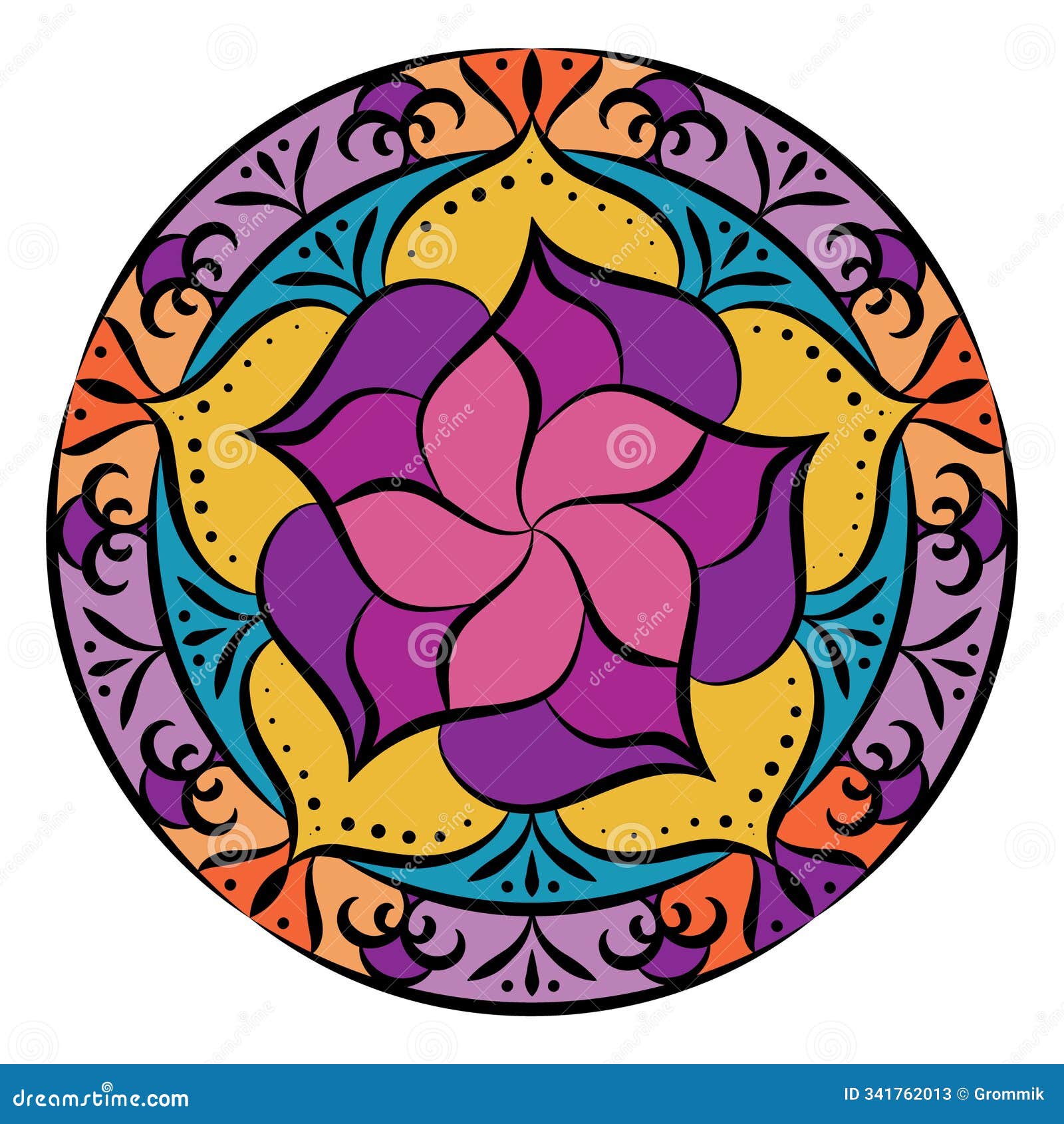 The Mandala. Colored Decorative Pattern. Colorful Composition Of The ...