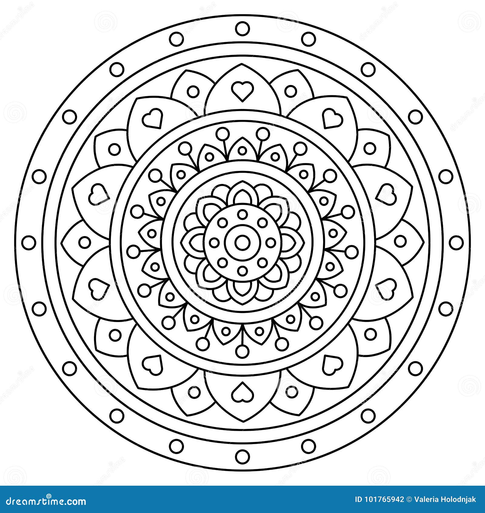 Mandala Coloring Page Doodle Cartoon Vector | CartoonDealer.com #81781405