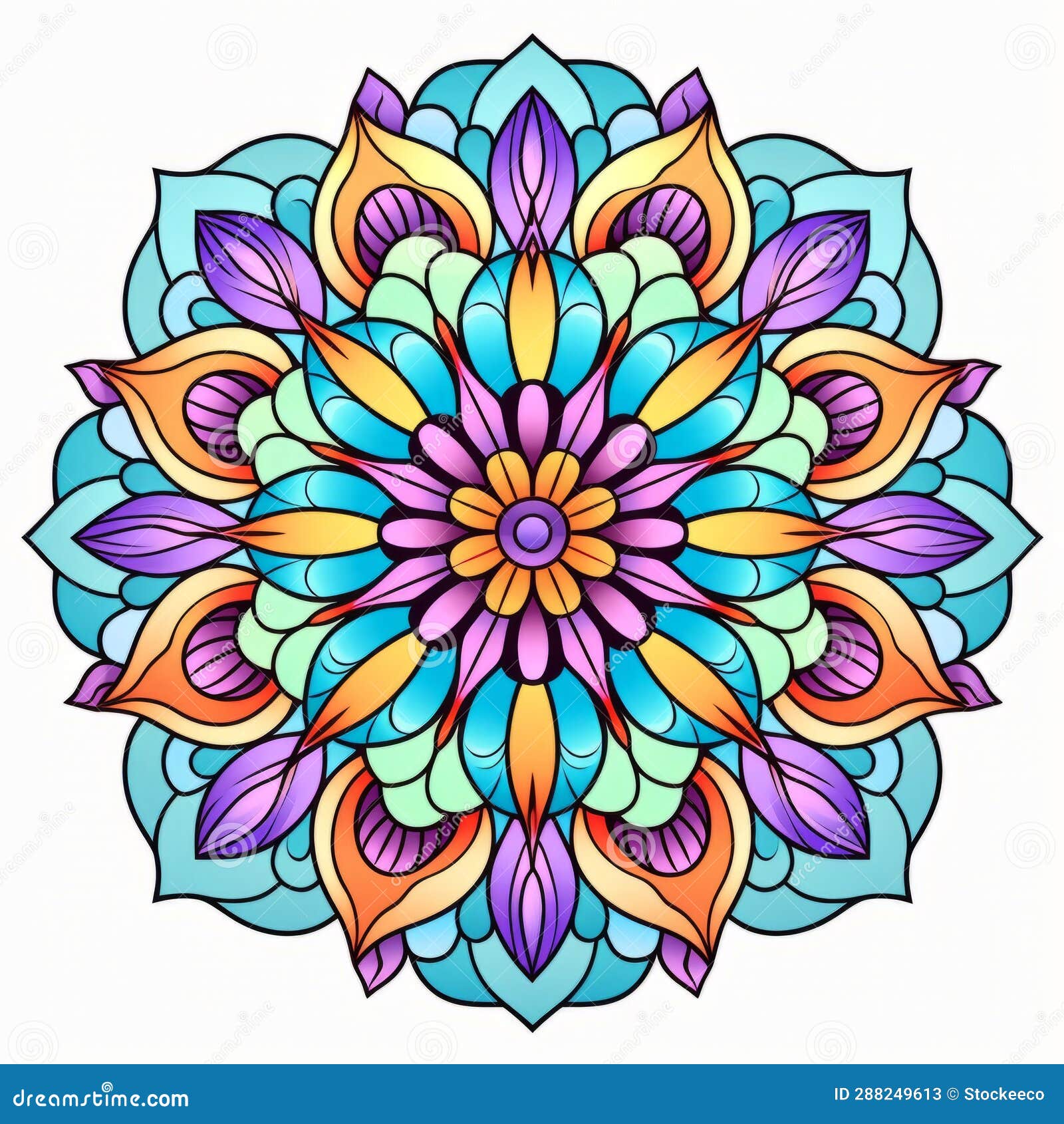 Vibrant Mandala Coloring: Sharp, Vivid, and Hand-coloring Illustration ...