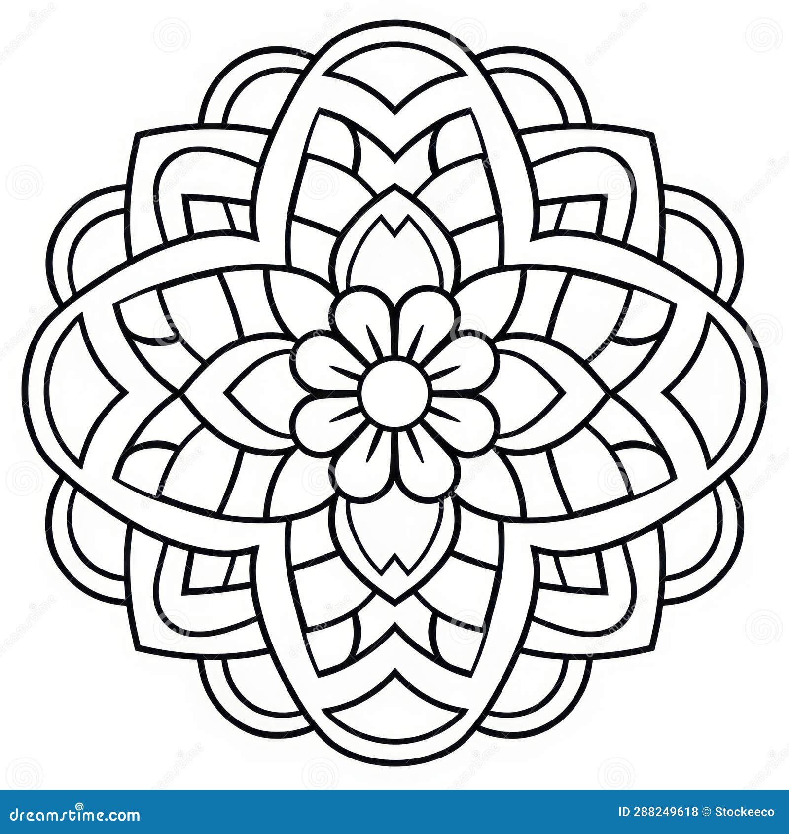 Colorful Mandala Coloring Pages for Kids in Bamileke Art Style Stock ...