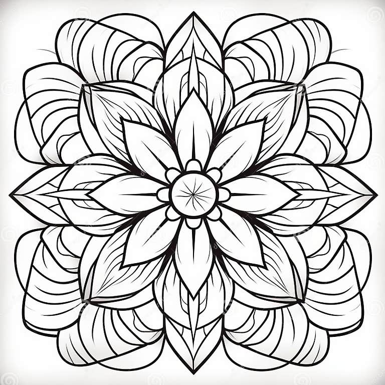 Mandala Coloring Page with Rectangular Prism Geometric Patterns Inside ...
