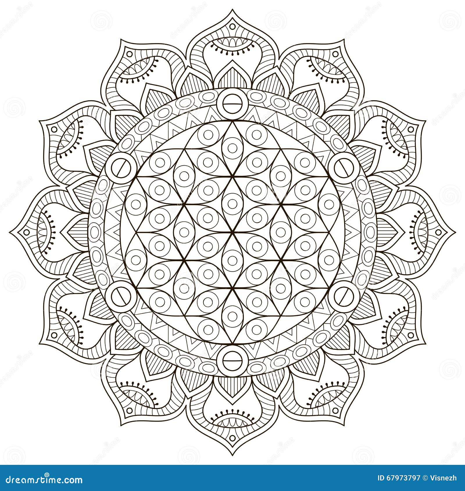 Mandala D'Indien De Vecteur Illustration de Vecteur - Illustration du ...