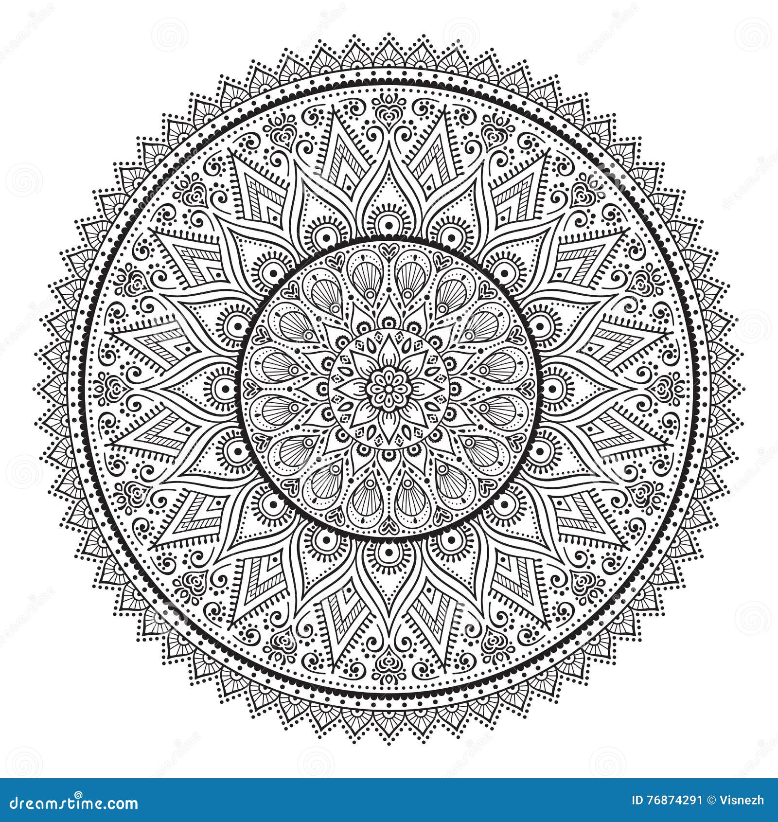 Mandala D'Indien De Vecteur Illustration de Vecteur - Illustration du ...
