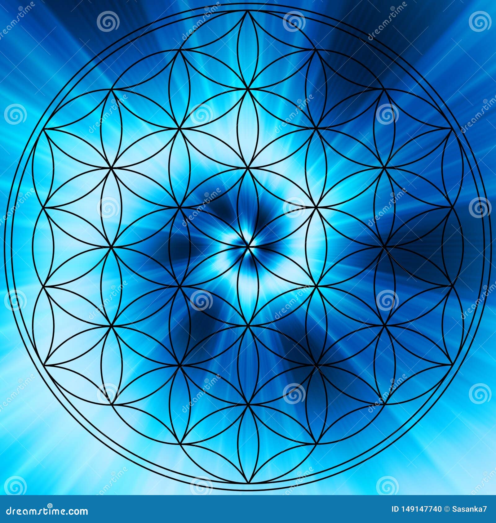 Mandala da flor da vida foto de stock. Imagem de sinal - 149147740